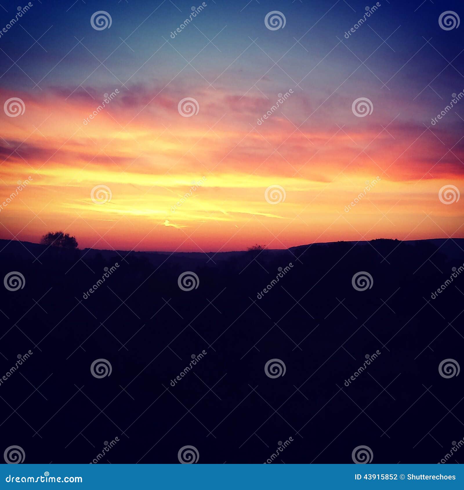 Countryside sunset stock photo. Image of beautiful, sunset - 43915852