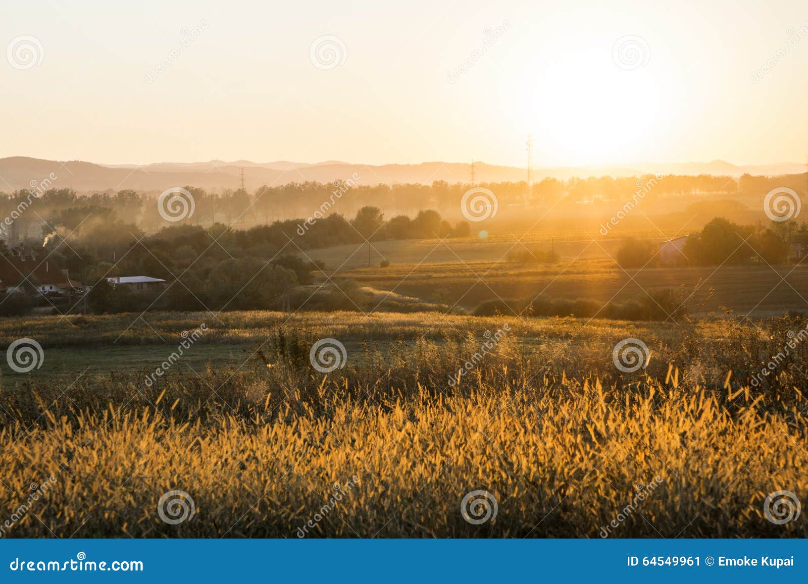 Countryside Sunset stock image. Image of horizon, dusk - 64549961