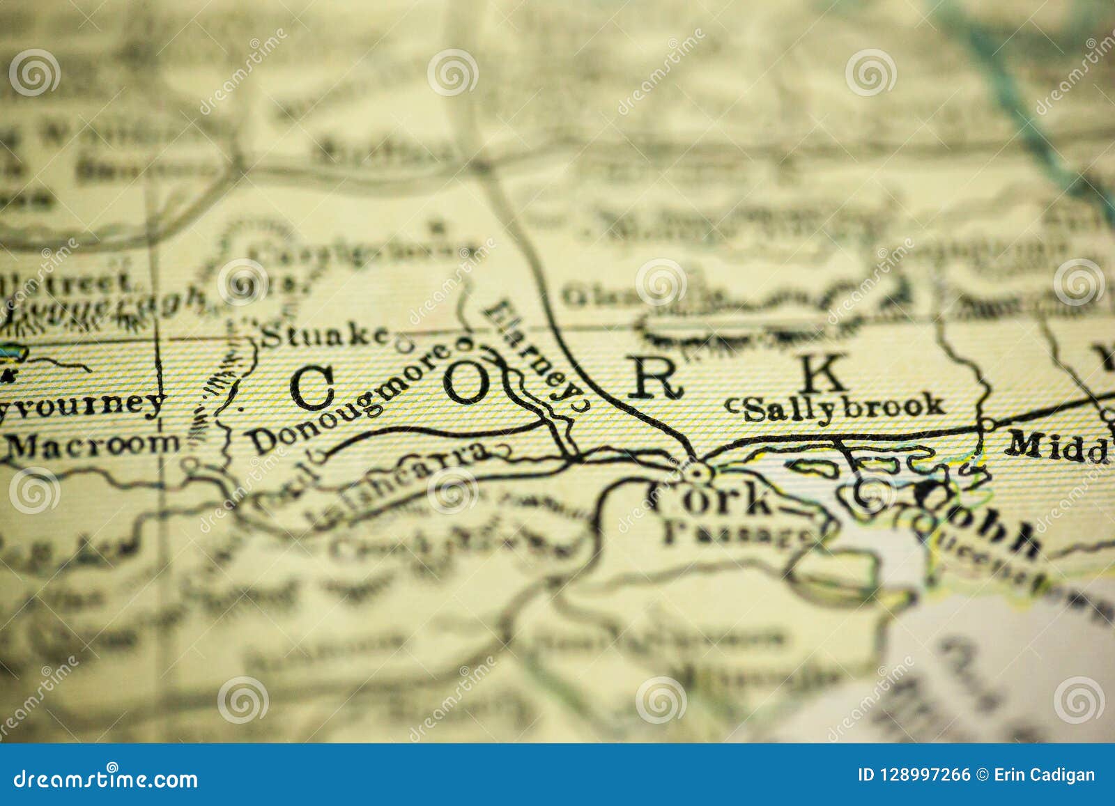 County Cork Map stock photo. Image of kingdom, vintage - 128997266