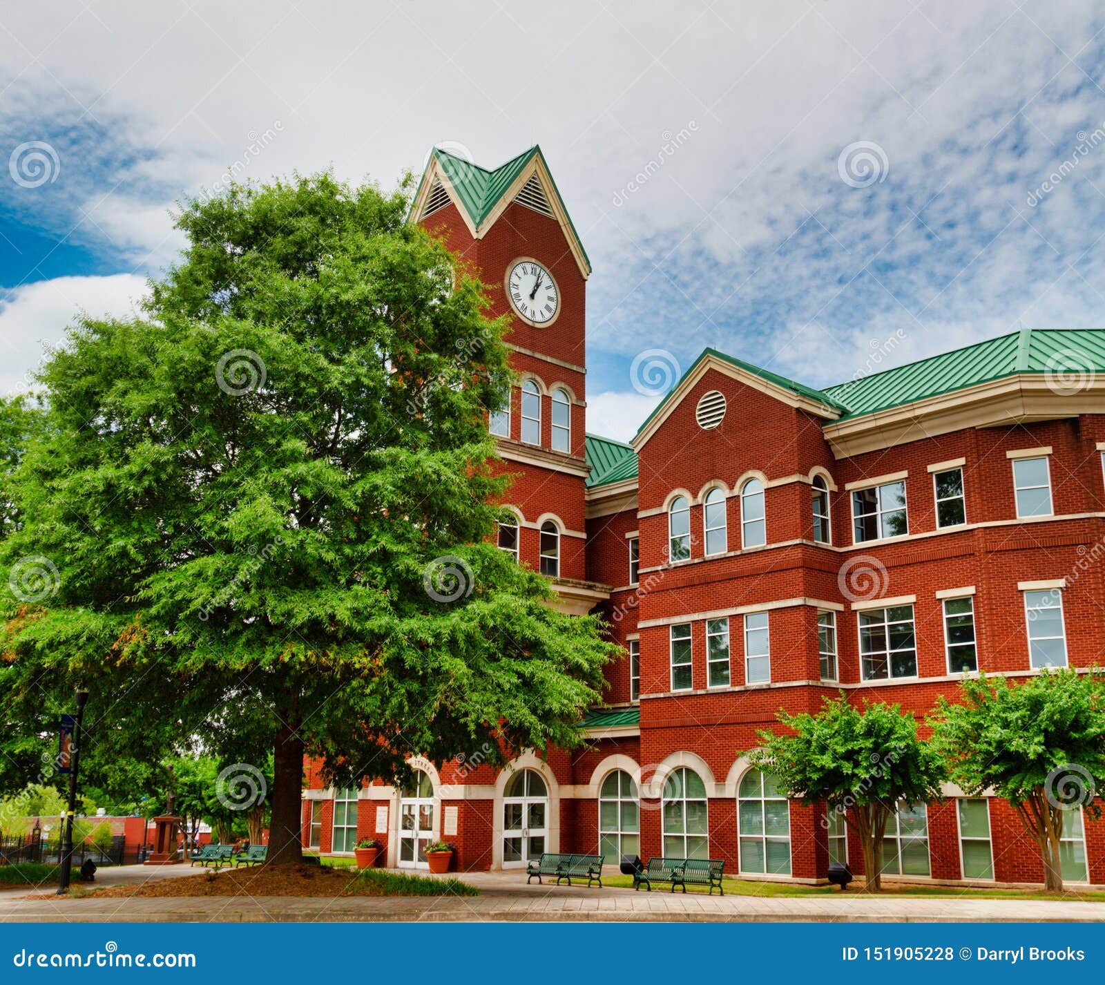 County Courthouse with Clock Stock Photo - Image of tourism, cityscape ...