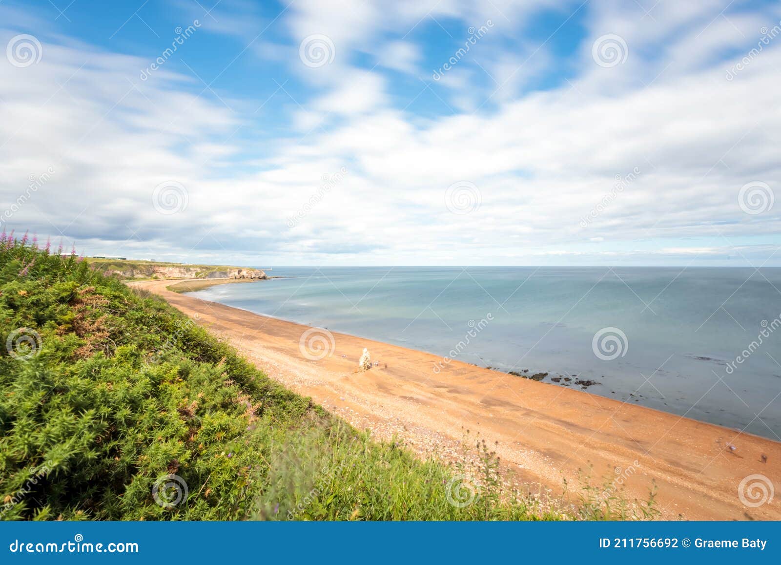 Durham Heritage Coast and View of Blast Beach on Sunny Summer Day ...