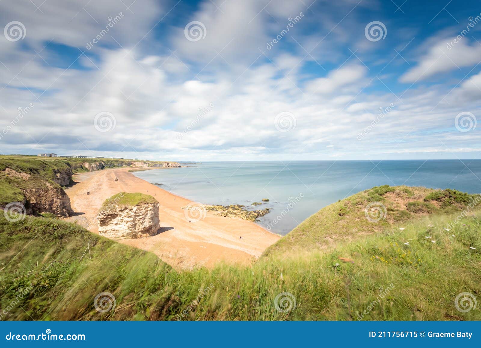 Durham Heritage Coast and View of Blast Beach on Sunny Summer Day Stock ...