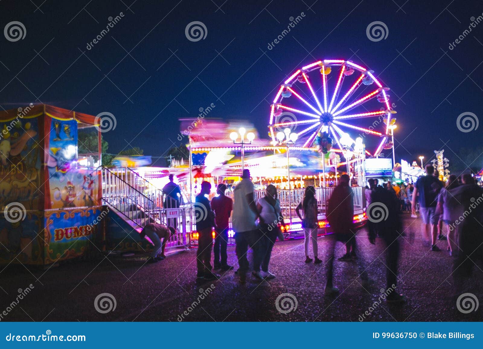 County Fair at Night with Ferris Wheel Editorial Image - Image of ...