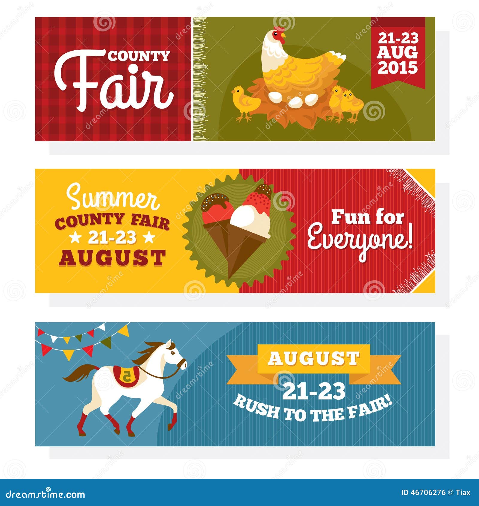 County Fair Vintage Banners Vector Illustration | CartoonDealer.com ...