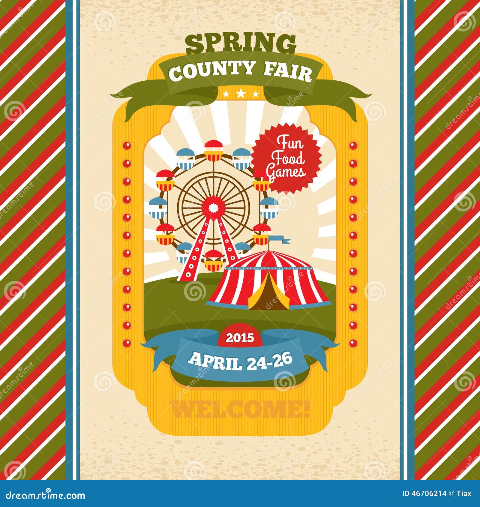 County Fair Vintage Invitation Card Stock Vector - Illustration of tent ...