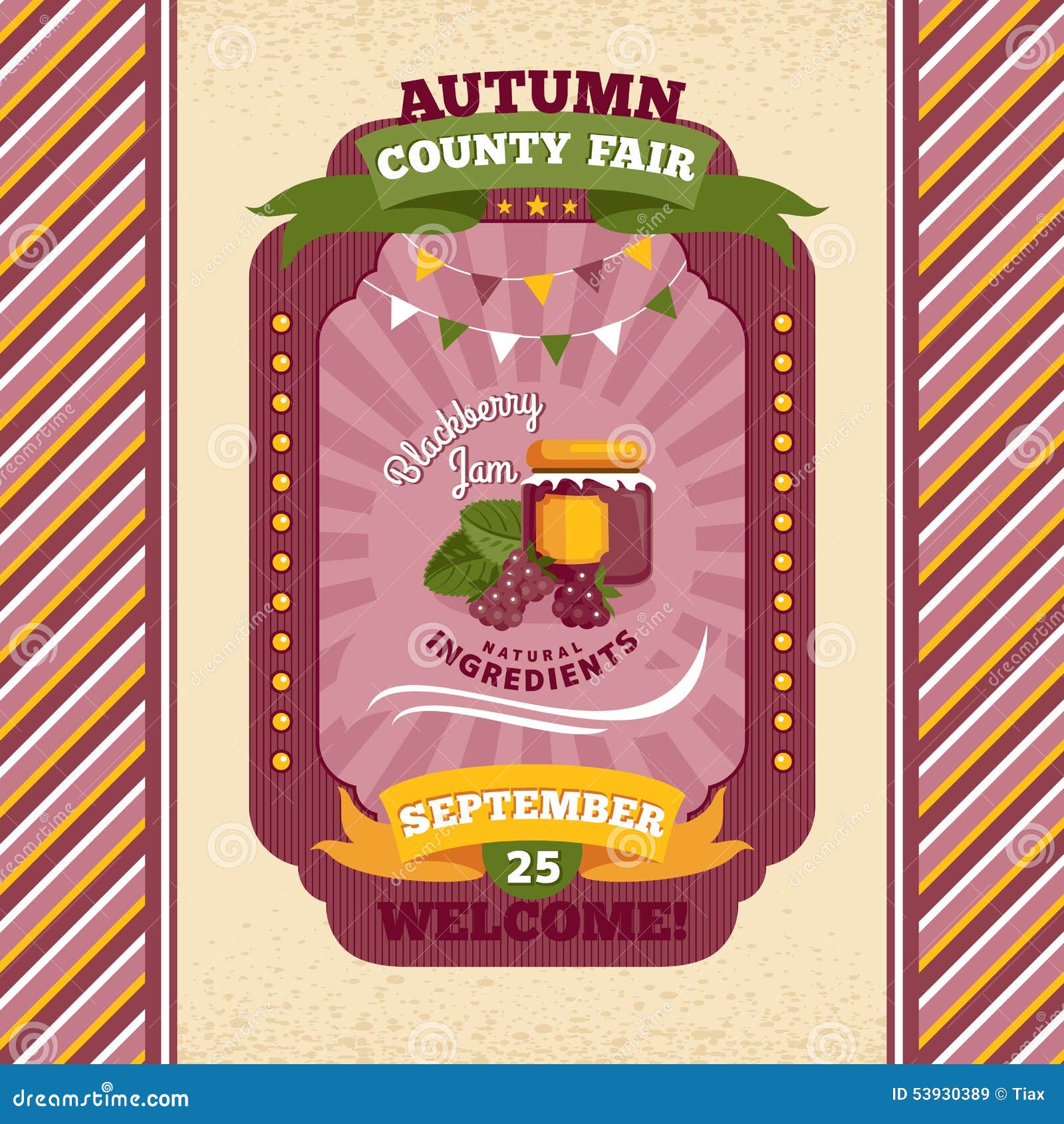 County Fair Vintage Invitation Card Stock Vector - Illustration of ...