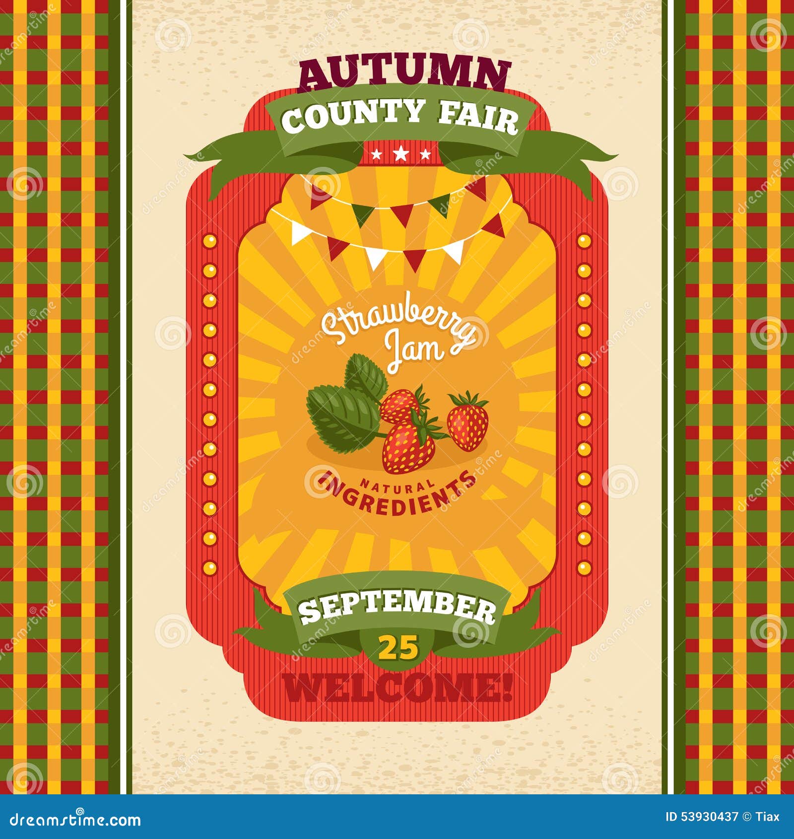 County Fair Vintage Invitation Card Stock Vector - Illustration of park ...