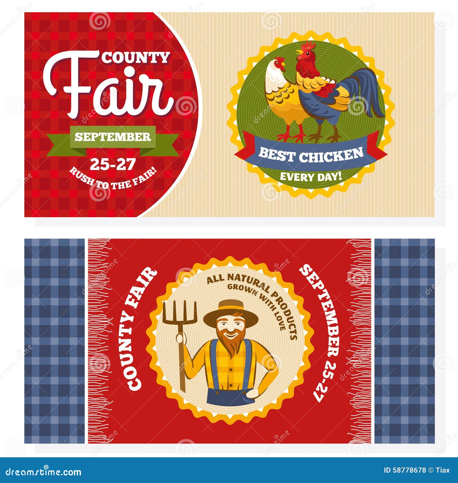 County Fair Vintage Invitation Cards Stock Vector - Illustration of ...
