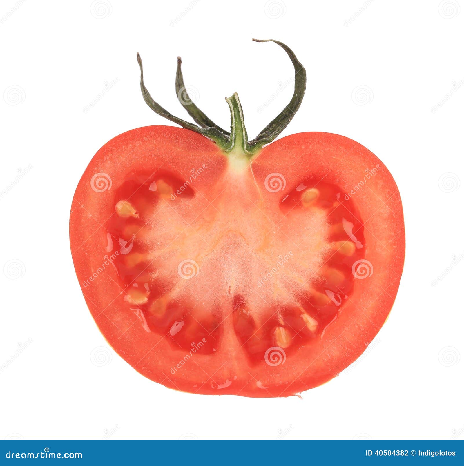 Coupez la demi tomate photo stock. Image du section, nutrition - 40504382