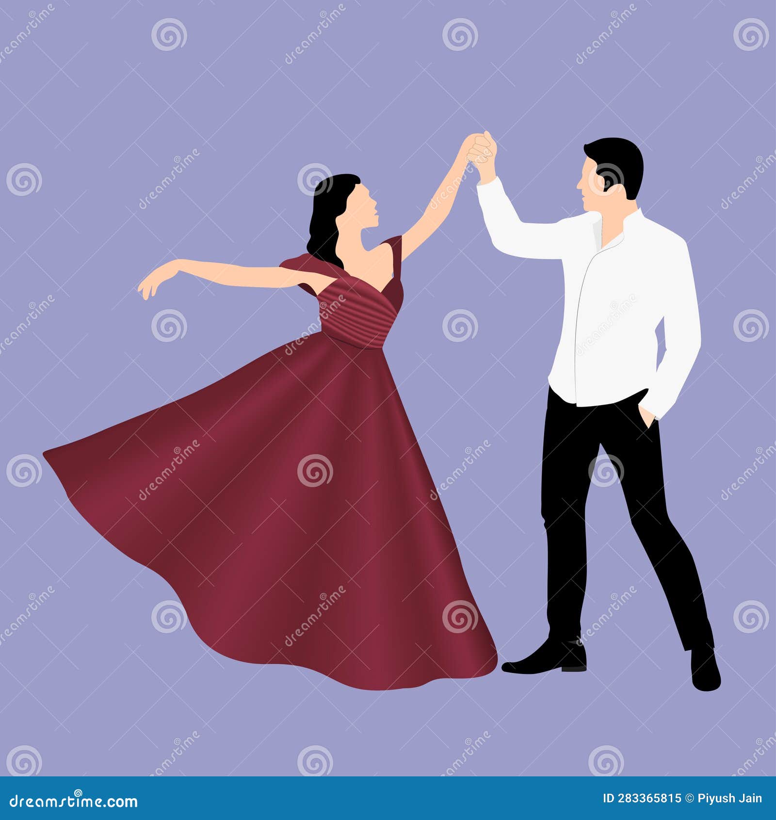 Vector Happy Couple Dancing Together Ballroom Dance Party Dating ...