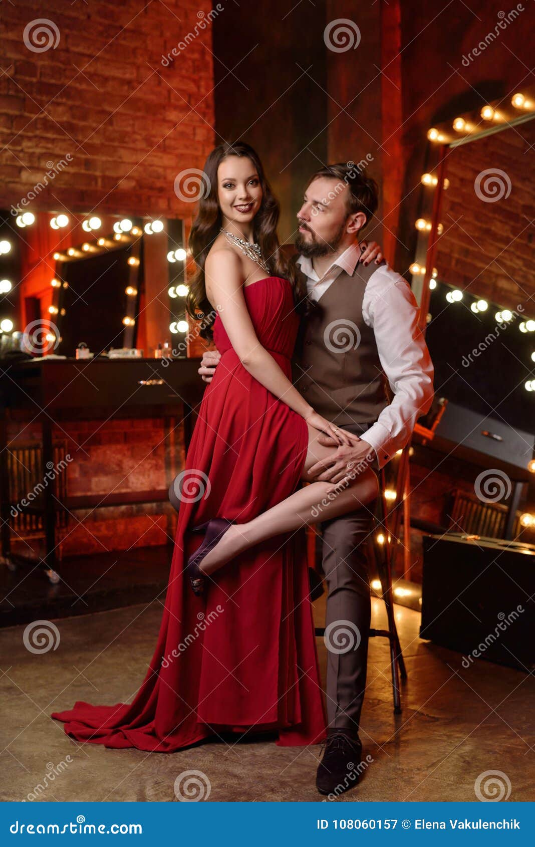 Couple of Actors in Dressing Room Stock Image - Image of dancer, dusk ...