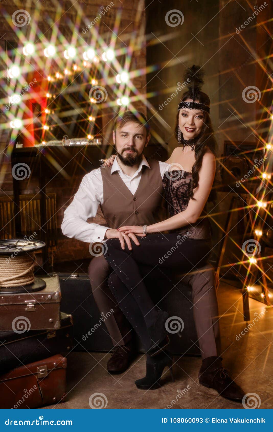 Couple of Actors in Dressing Room Stock Image - Image of mirror ...