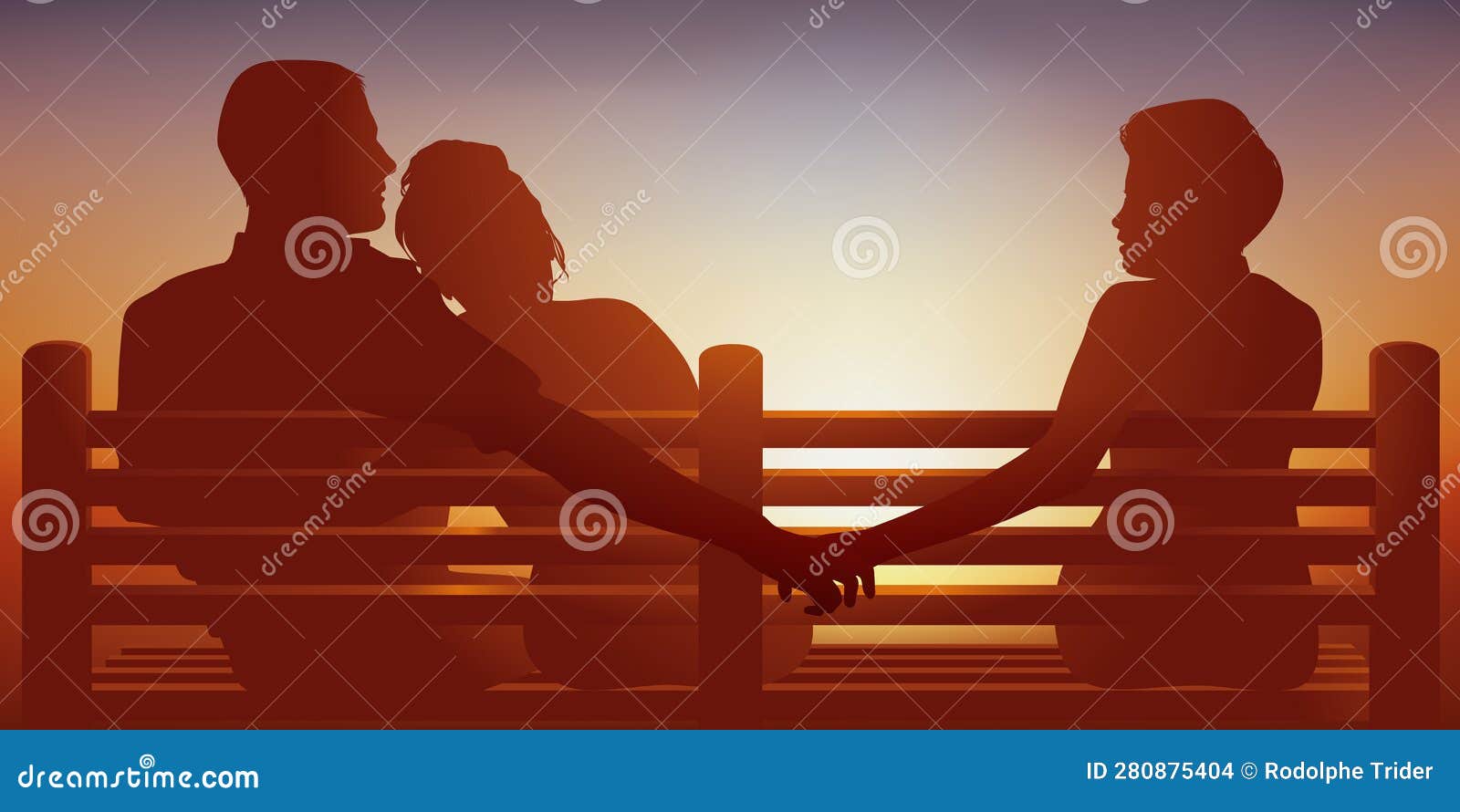 Symbol of the Problem of Infidelity in a Couple after Marriage. Stock ...