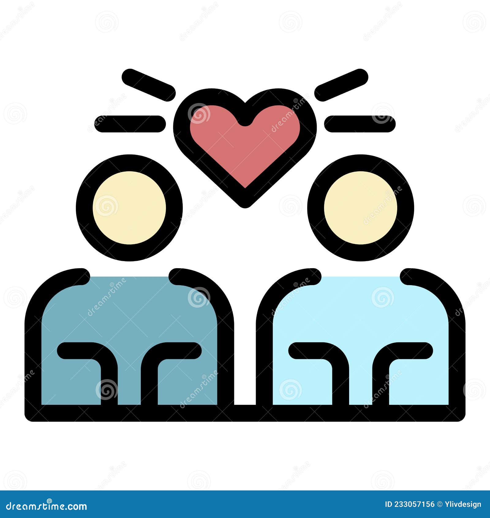 Couple Affection Icon Color Outline Vector Stock Vector - Illustration ...