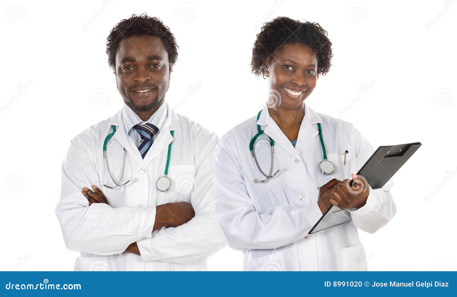Couple of African American Doctors Stock Photo - Image of attractive ...