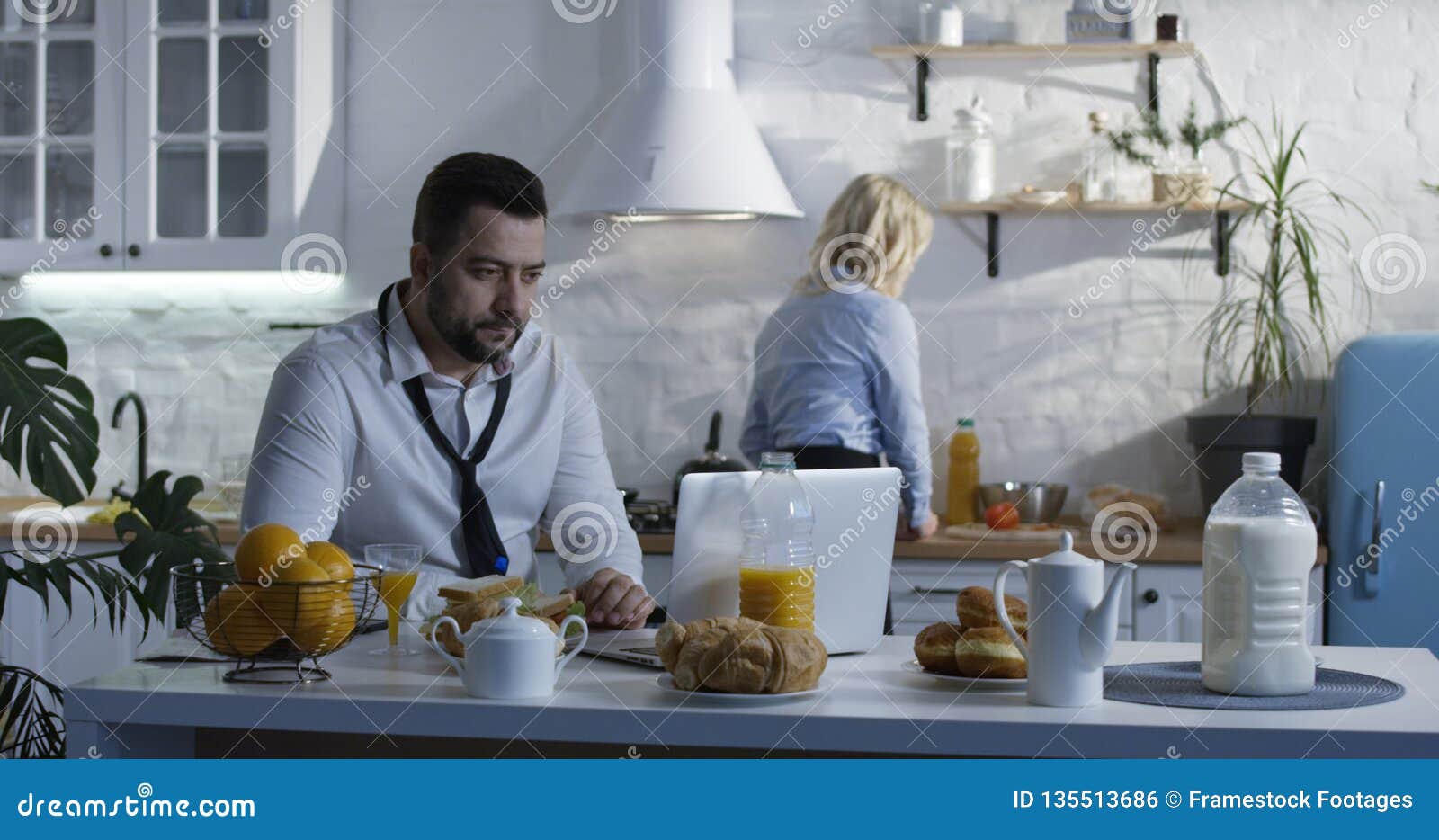 Couple Arguing during Breakfast Stock Photo - Image of disagreement ...