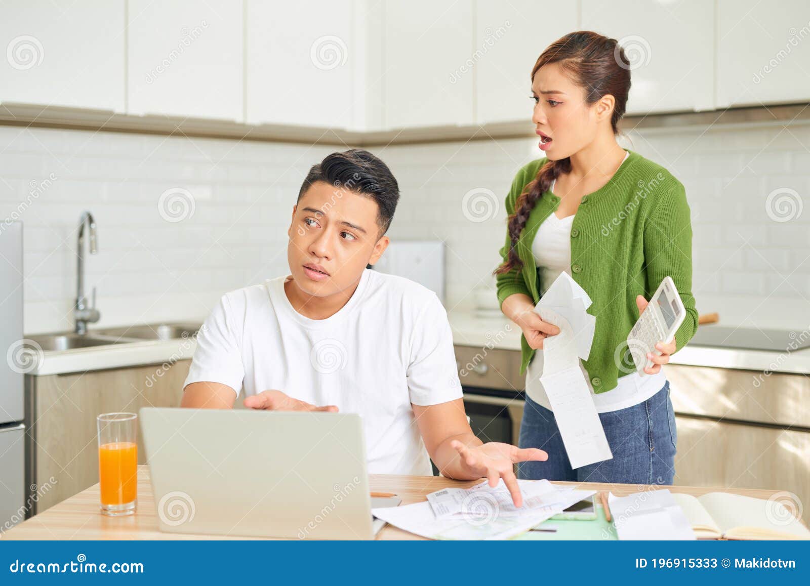 Couple Arguing about Budget Expenses Having Financial Problem Stock ...