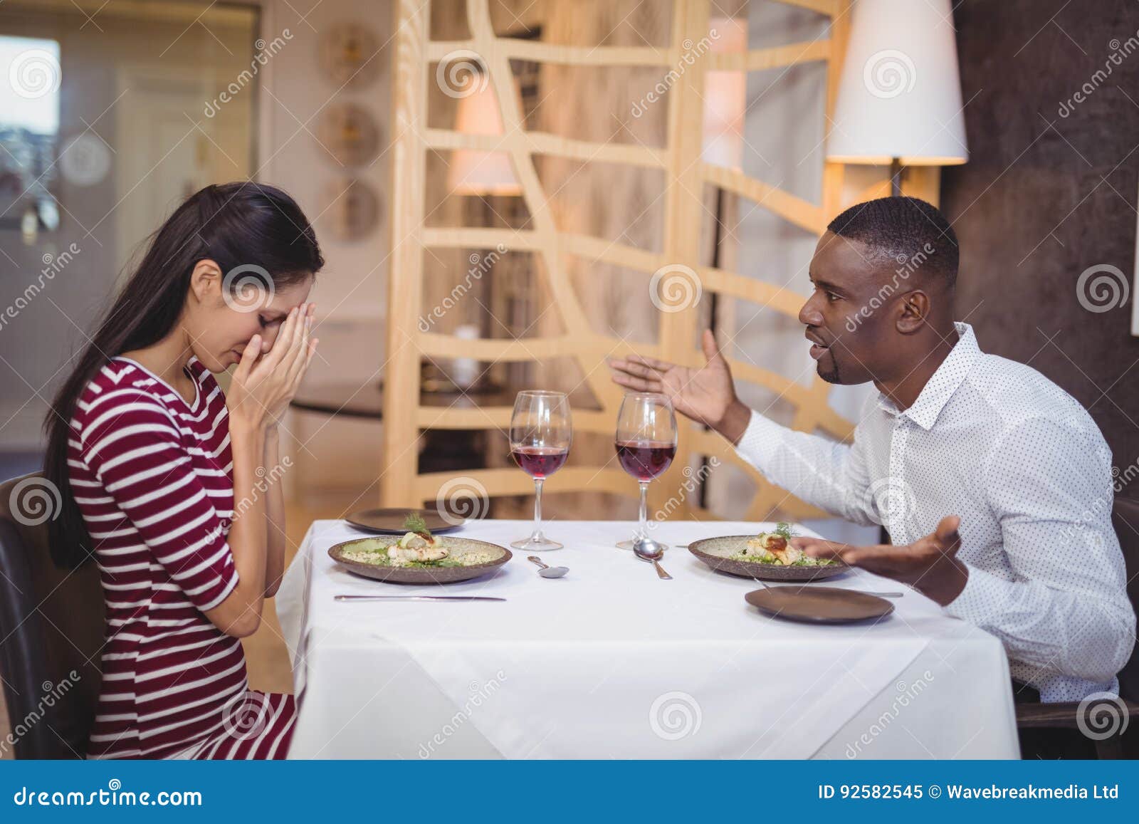 Couple Arguing with Each Other Stock Image - Image of beautiful, drink ...
