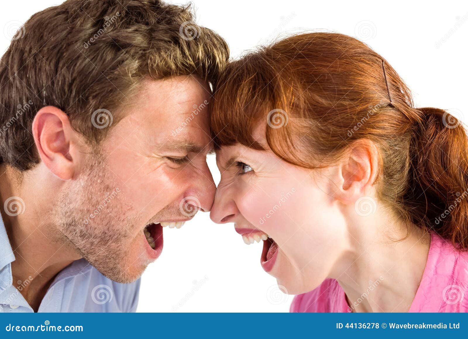 Couple Arguing with Each Other Stock Photo - Image of head, isolated ...
