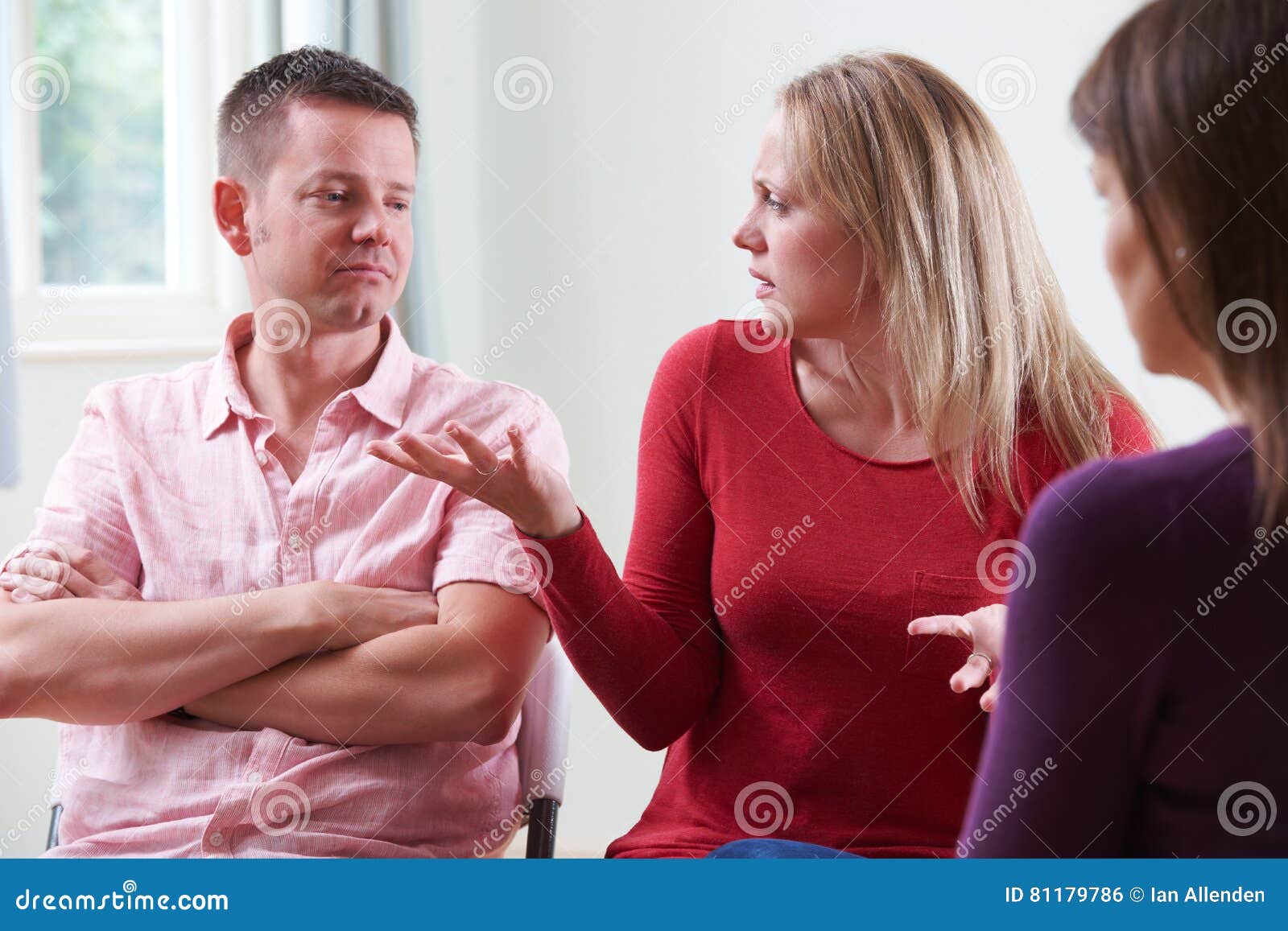 Couple Arguing in Front of Relationship Counsellor Stock Photo - Image ...