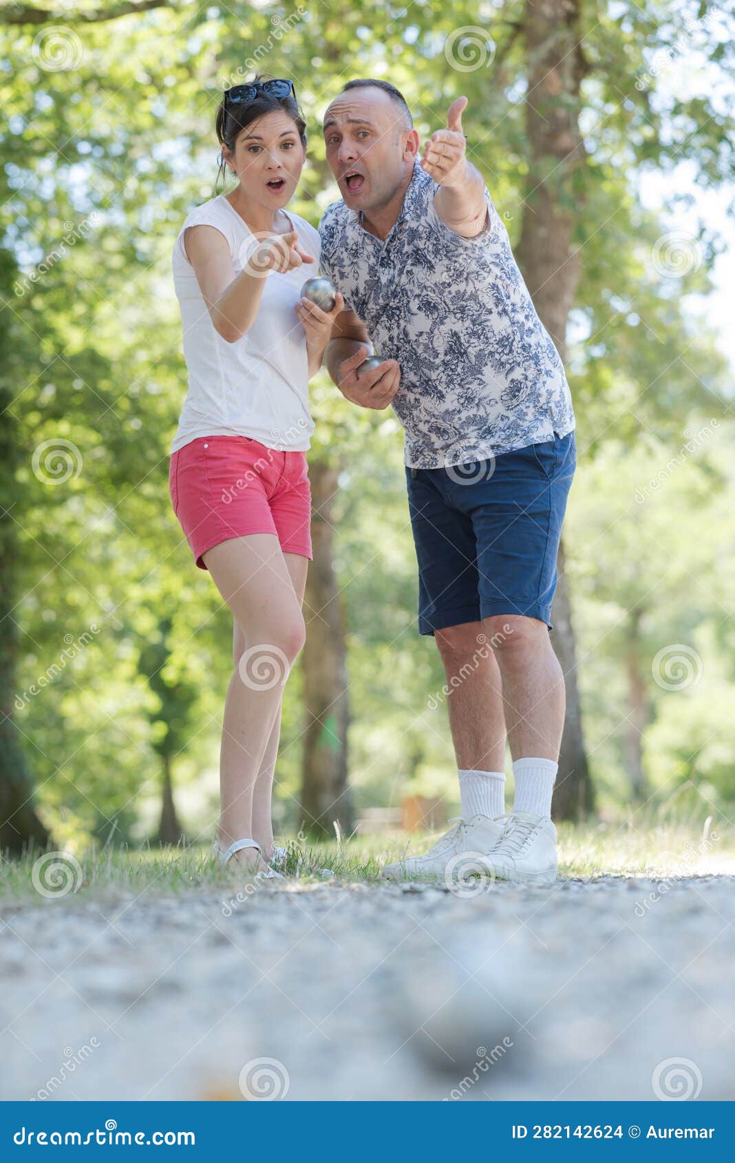 Couple Arguing during Game Petanque Stock Photo - Image of relationship ...