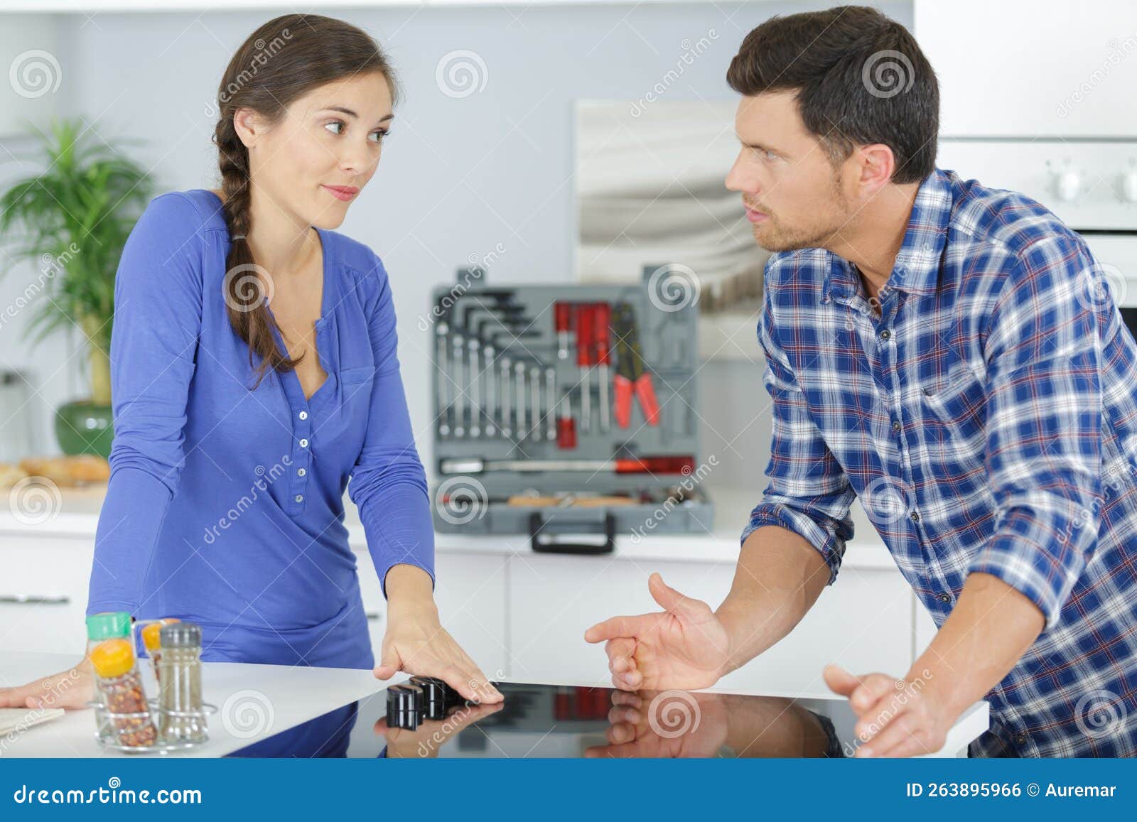 Couple arguing at home stock photo. Image of people - 263895966