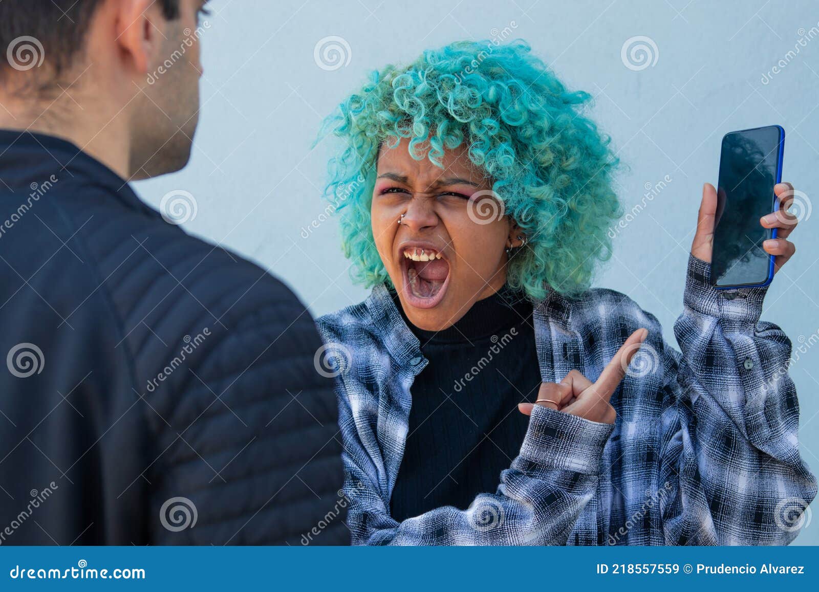 Couple Arguing on the Mobile Stock Image - Image of disagreement ...