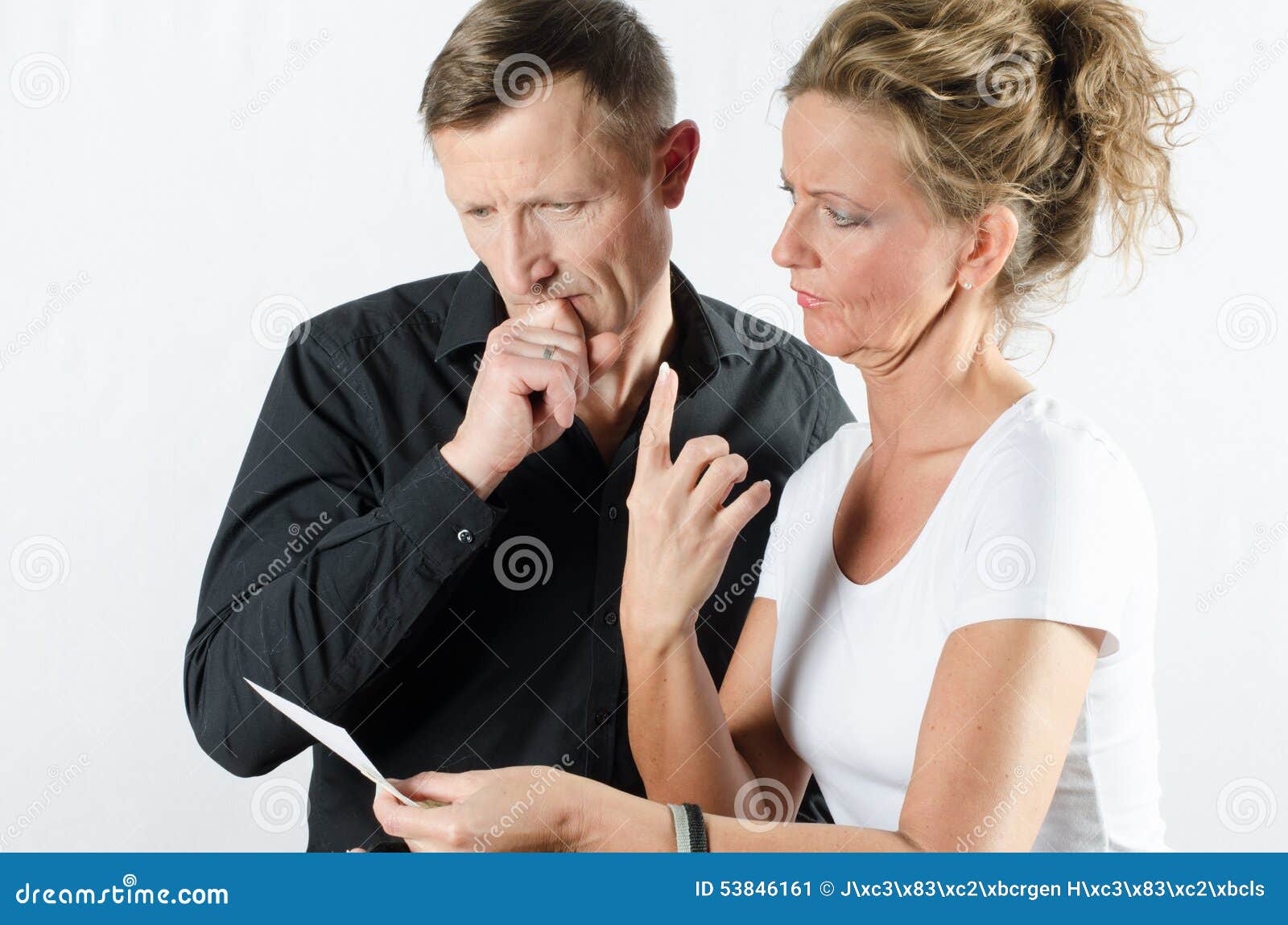 Couple Arguing about Money on Bill Stock Image - Image of ager, money ...