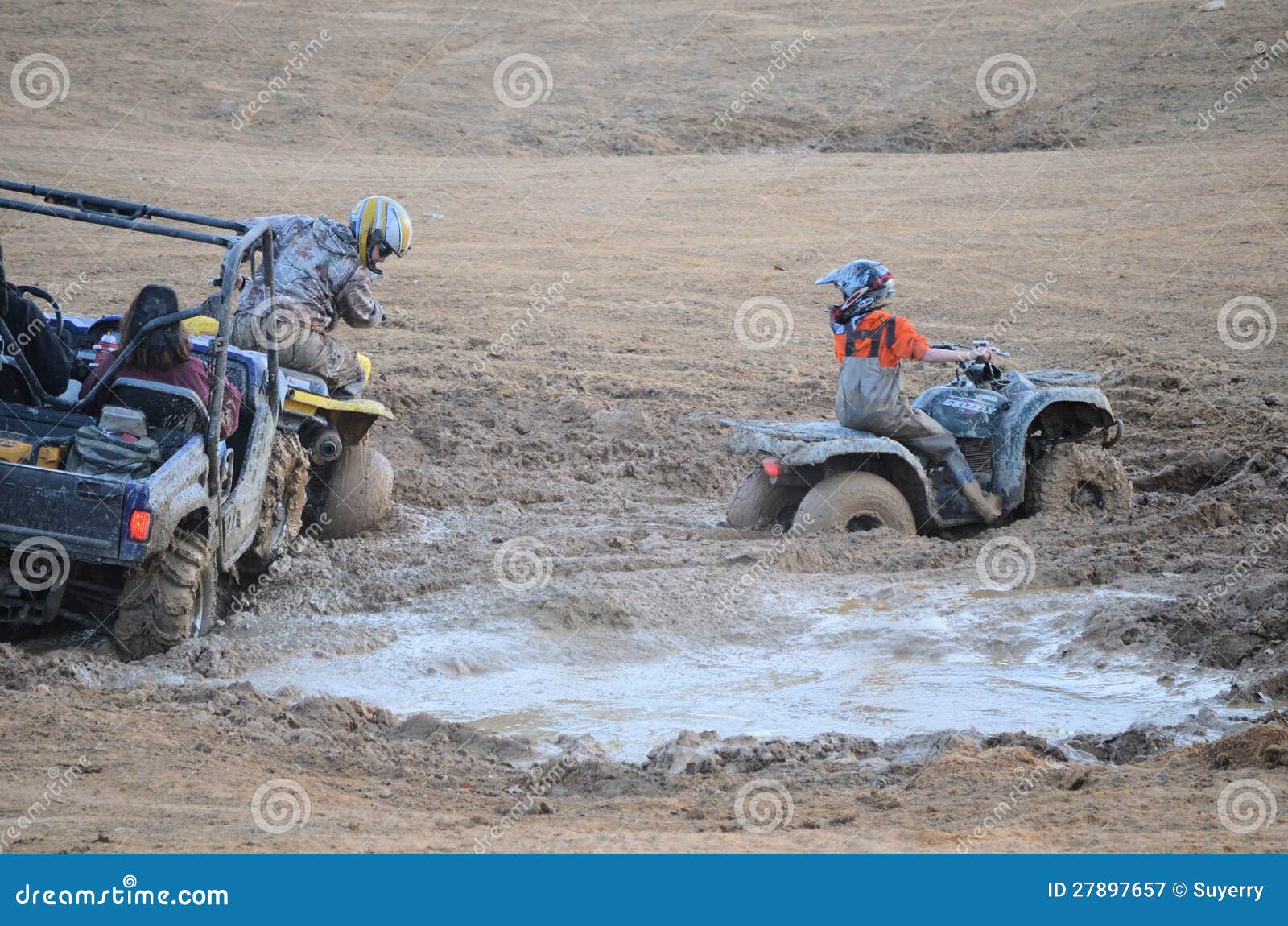 Couple of ATV S Stuck in the Mud Editorial Photography - Image of ...