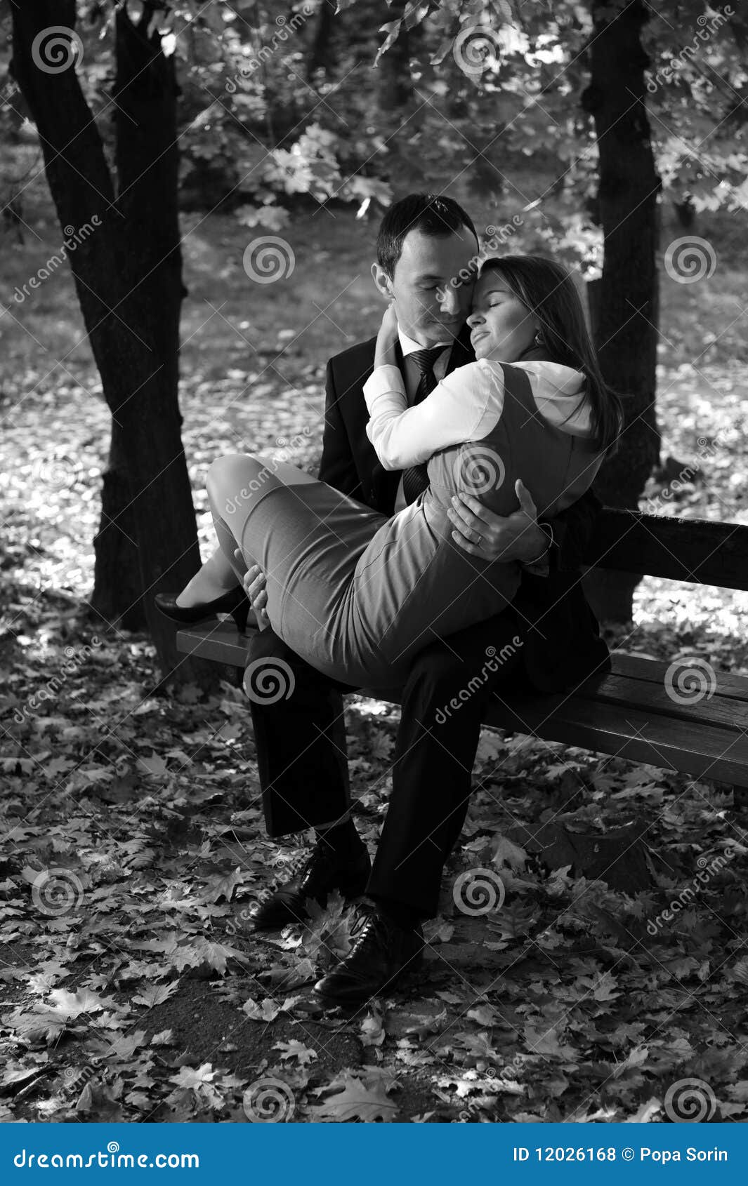 Couple in autumn landscape stock photo. Image of love - 12026168