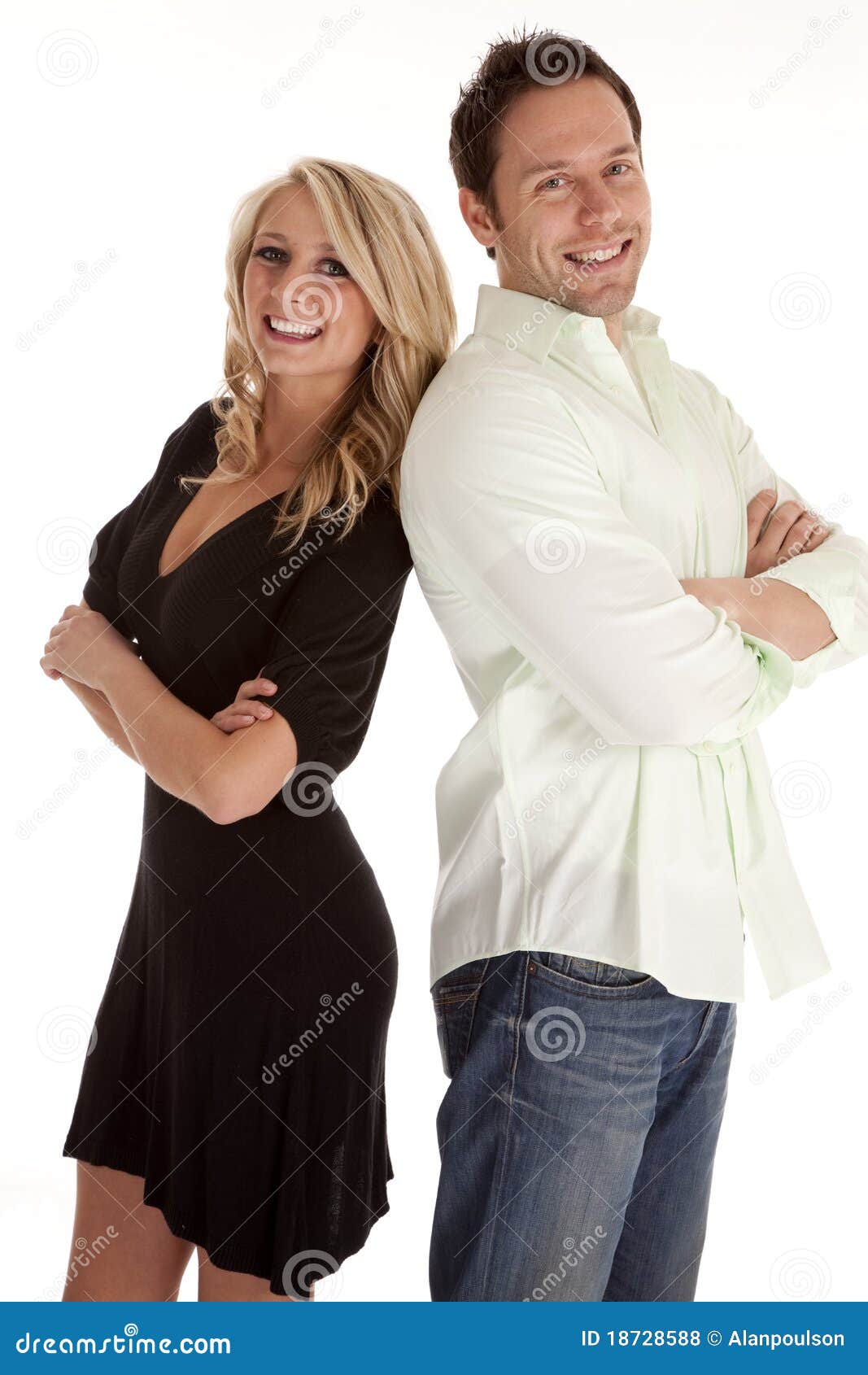 Couple back to back stock photo. Image of beauty, male - 18728588
