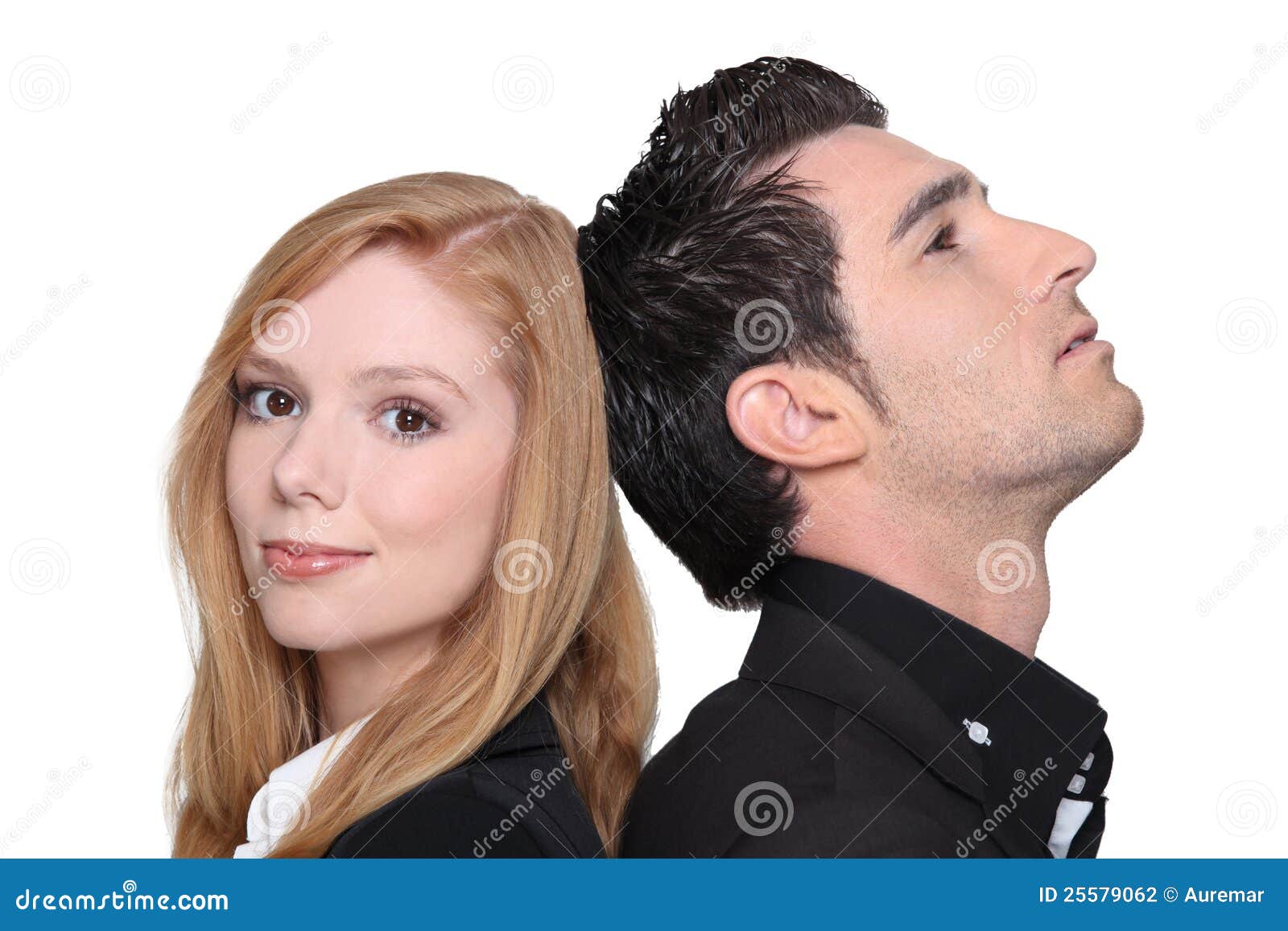 Couple back to back stock photo. Image of couple, businesspeople - 25579062
