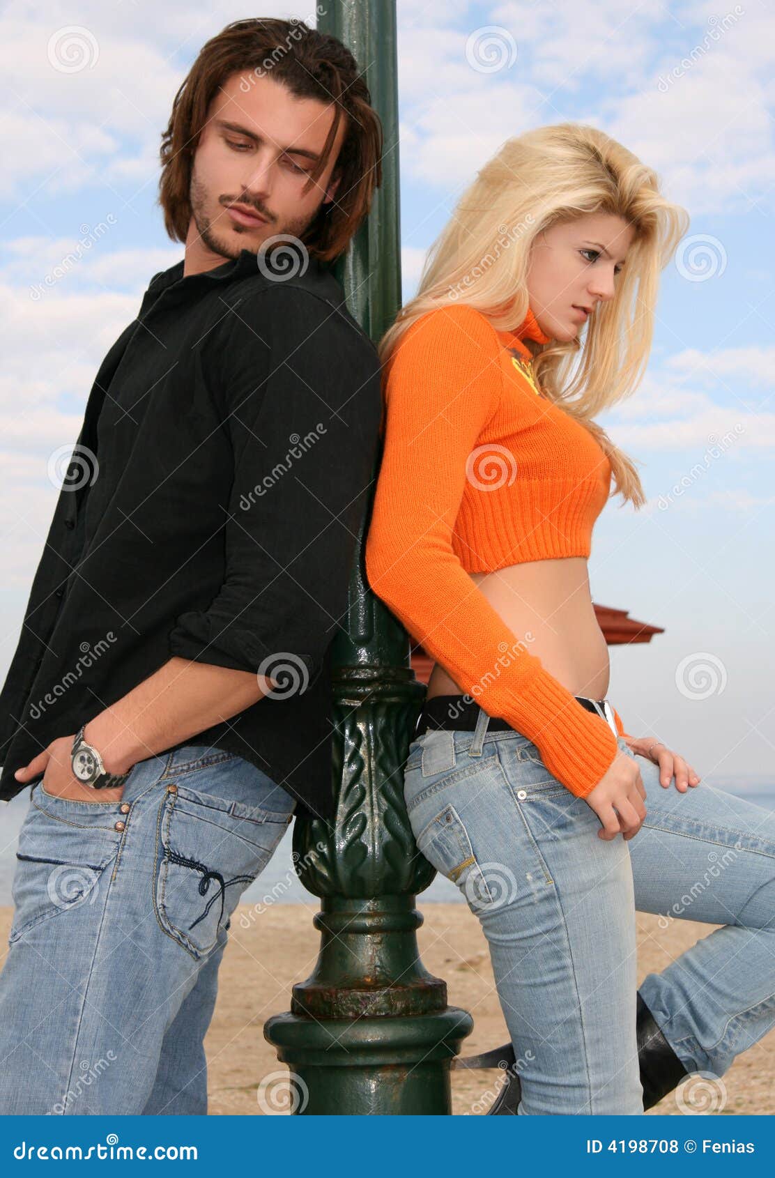 Couple back to back stock photo. Image of feeling, outdoors - 4198708