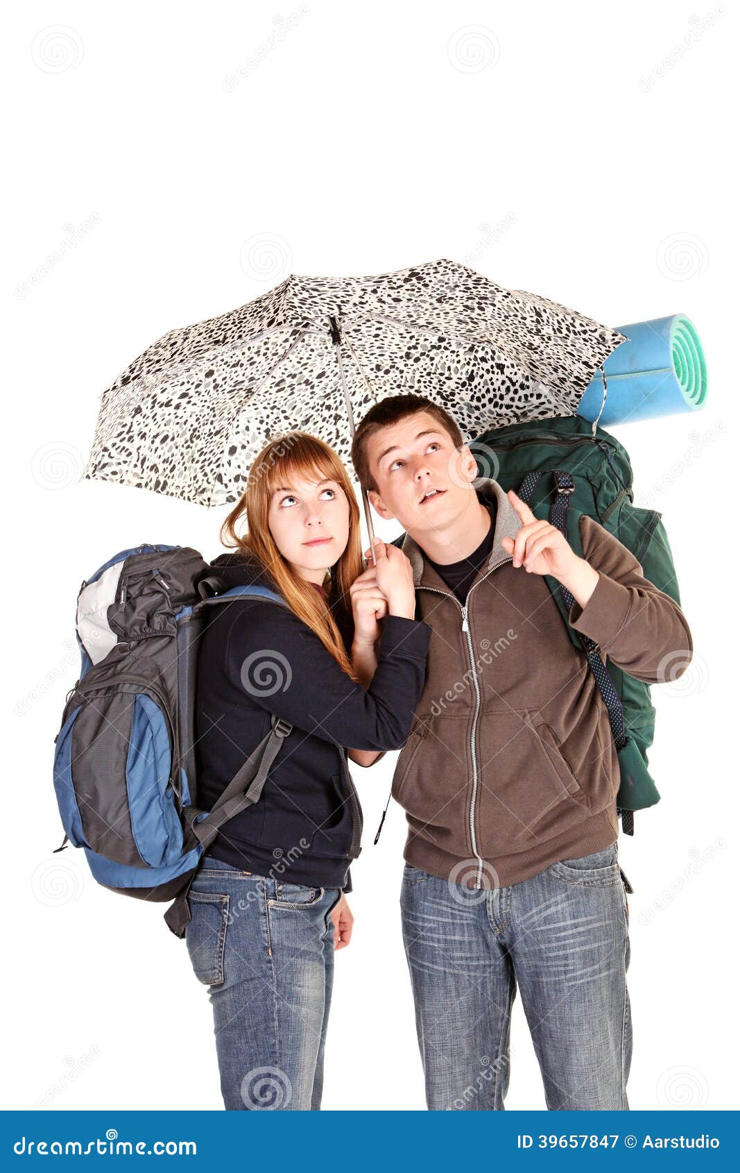 Couple on the Backpacking Vacations. Stock Image - Image of confidence ...