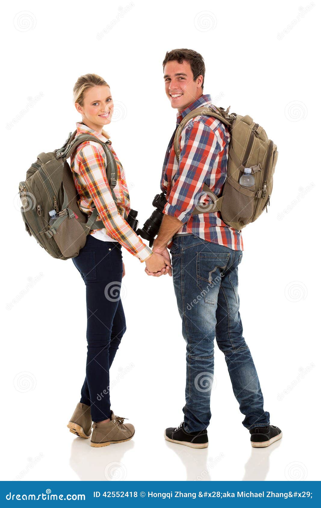 Couple with backpacks stock photo. Image of full, beautiful - 42552418