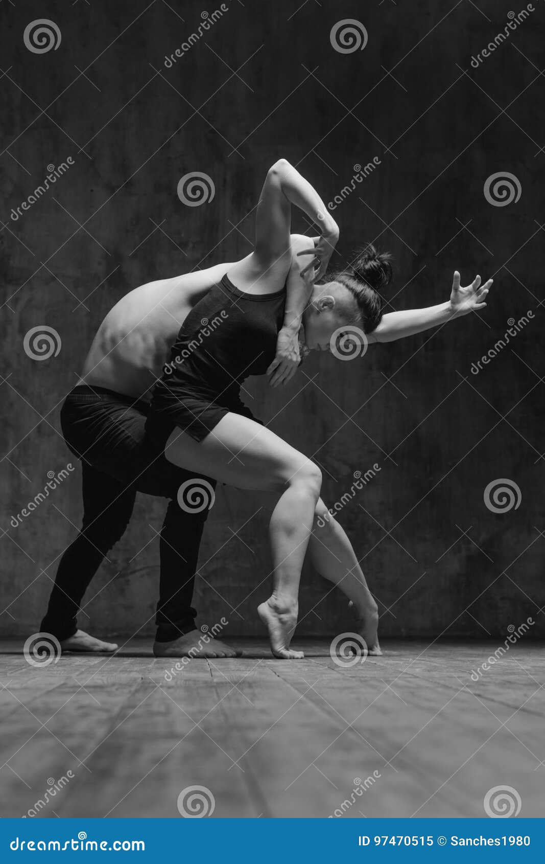 Couple of Ballet Dancers Posing in Studio Stock Image - Image of modern ...