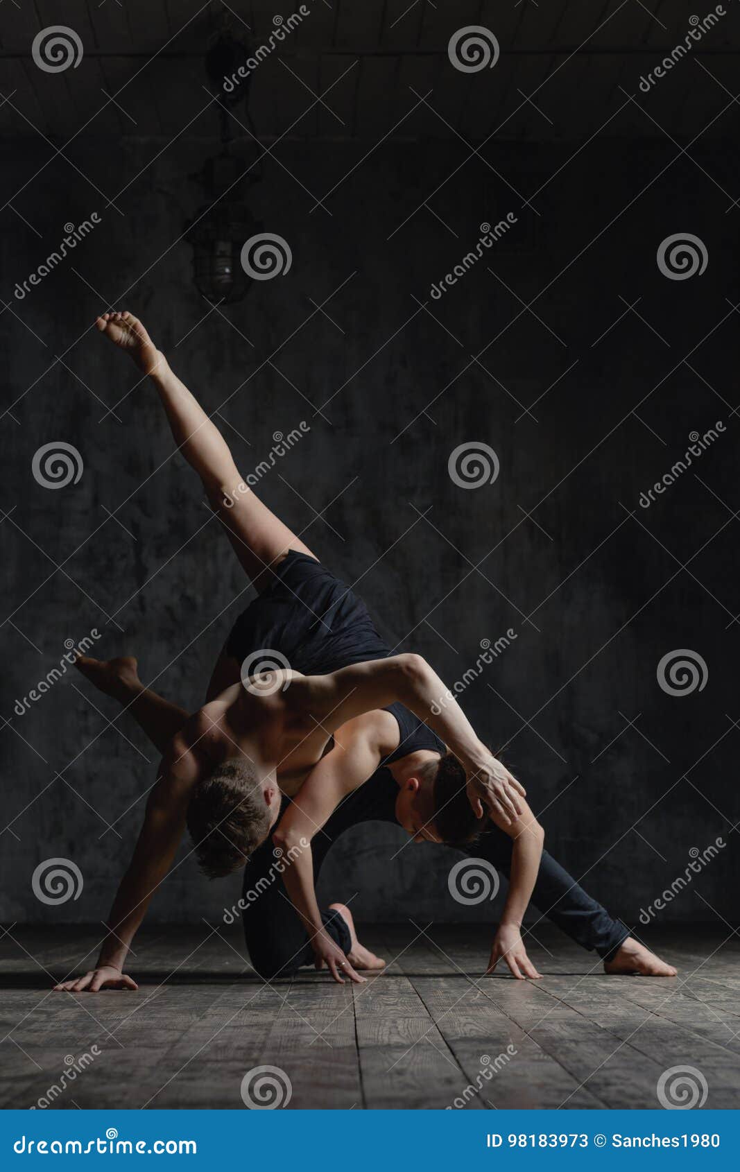 Couple of Ballet Dancers Posing in Studio Stock Image - Image of ...
