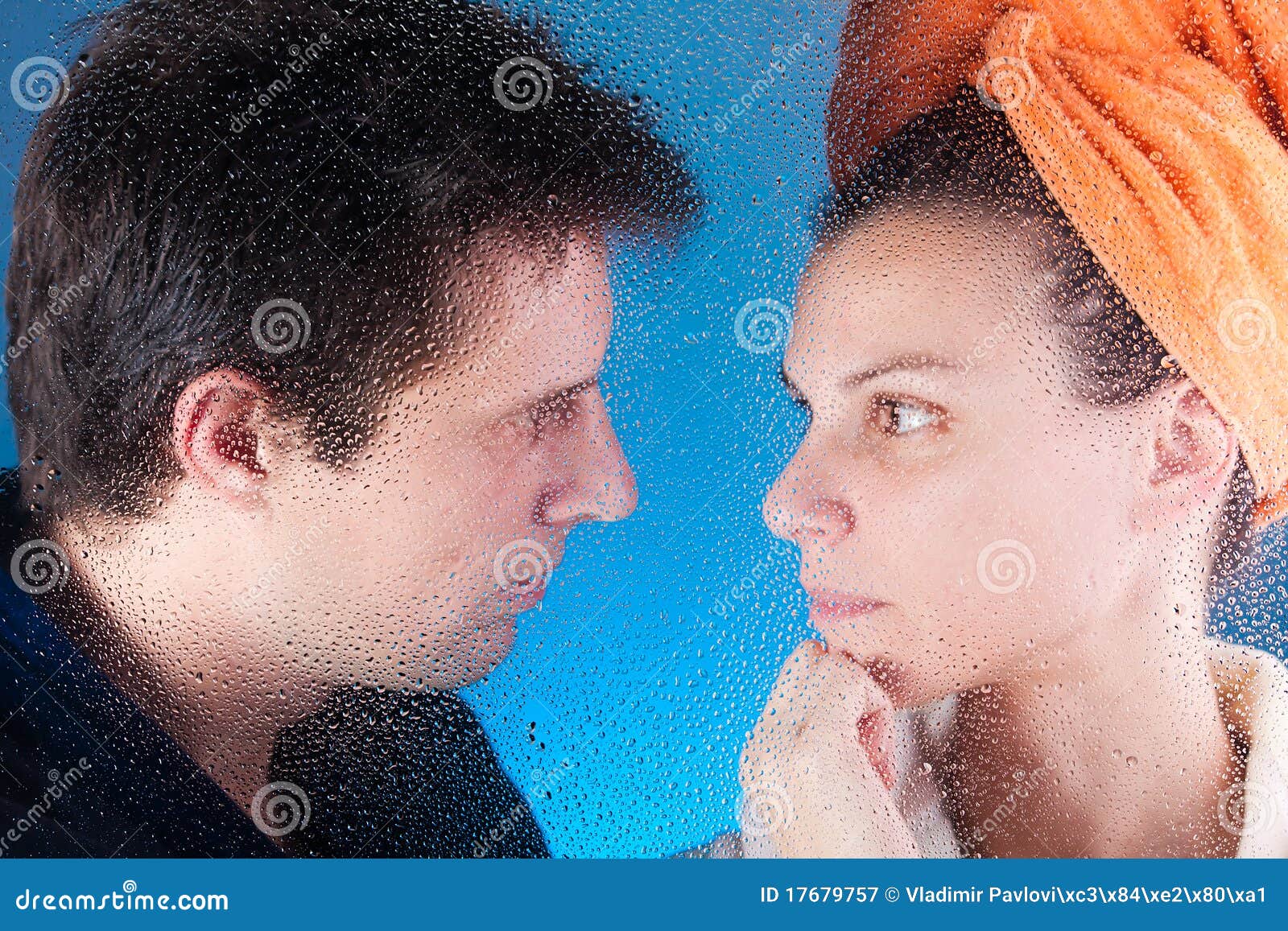 Couple after bath stock image. Image of caucasian, female - 17679757