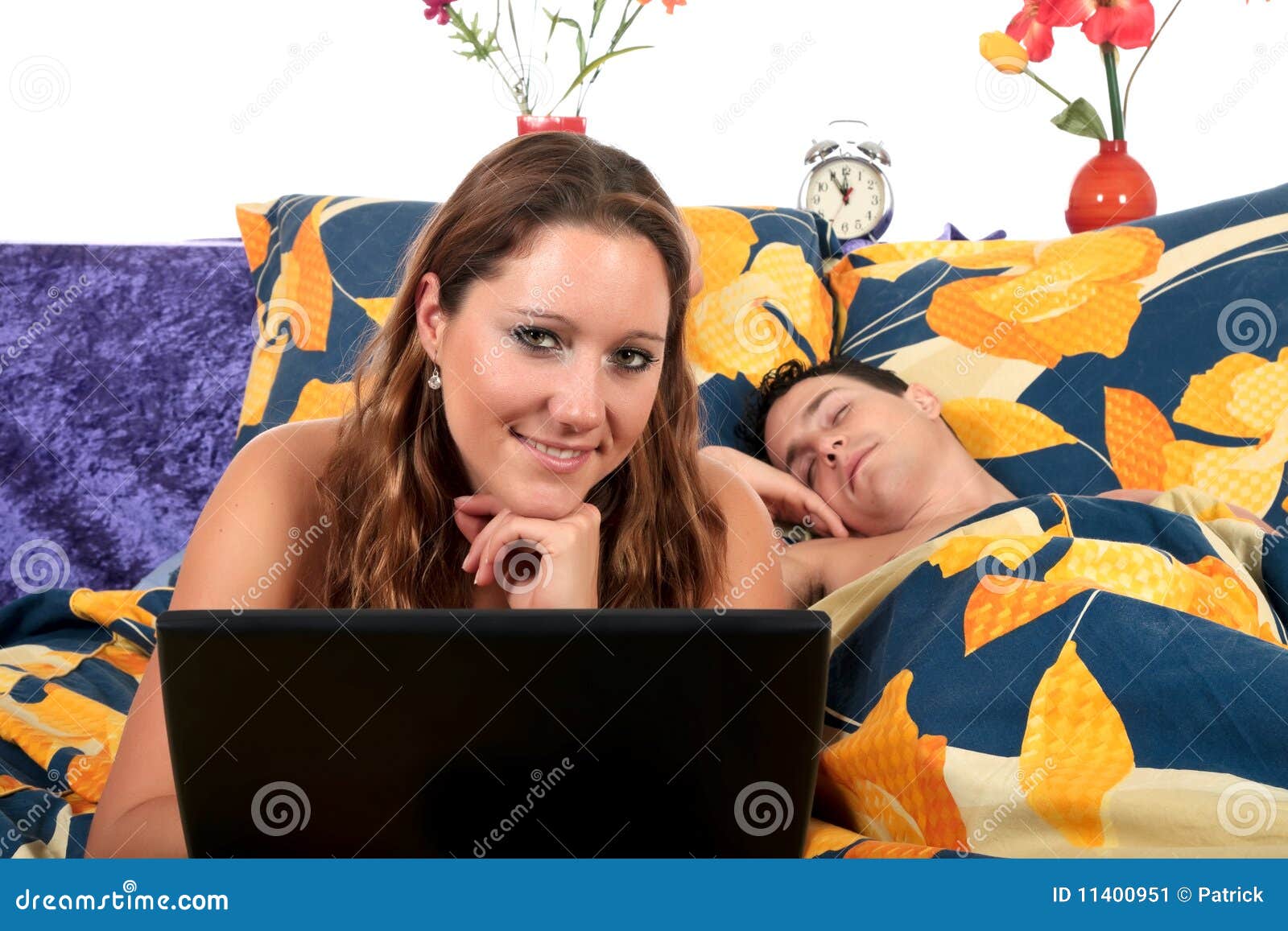 Couple, bedroom grooming. stock image. Image of relax - 11400951