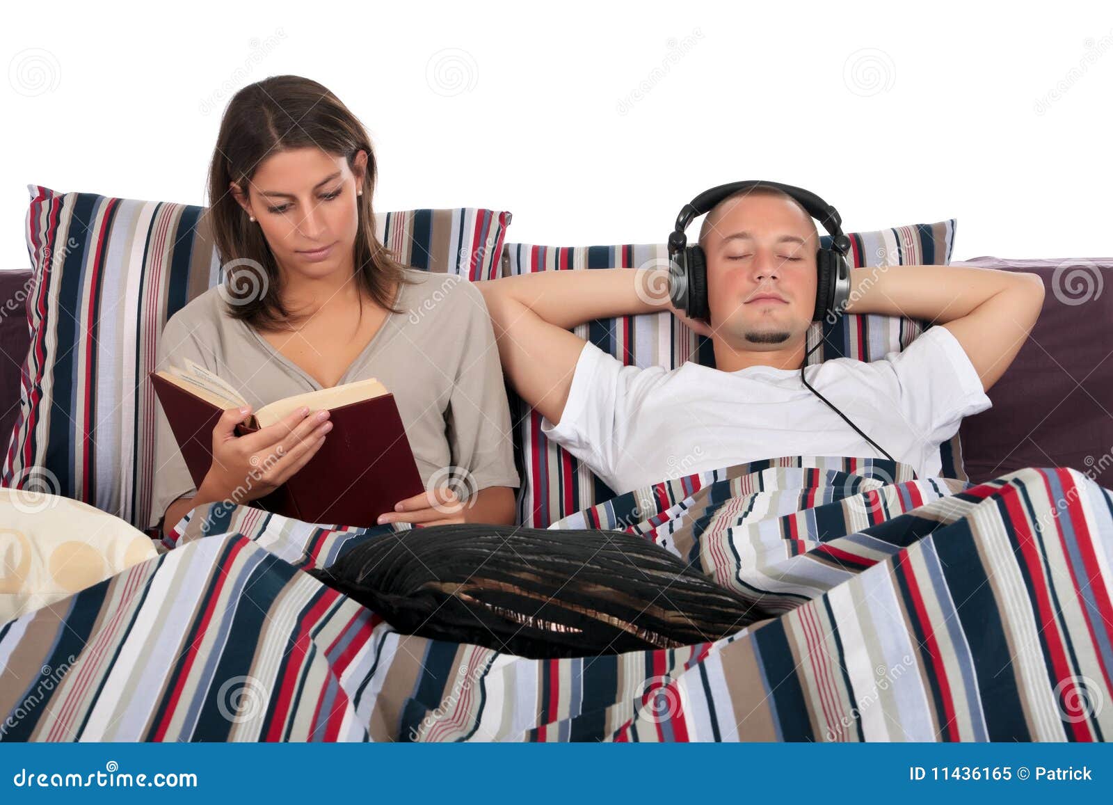 Couple, bedroom grooming stock image. Image of reading - 11436165