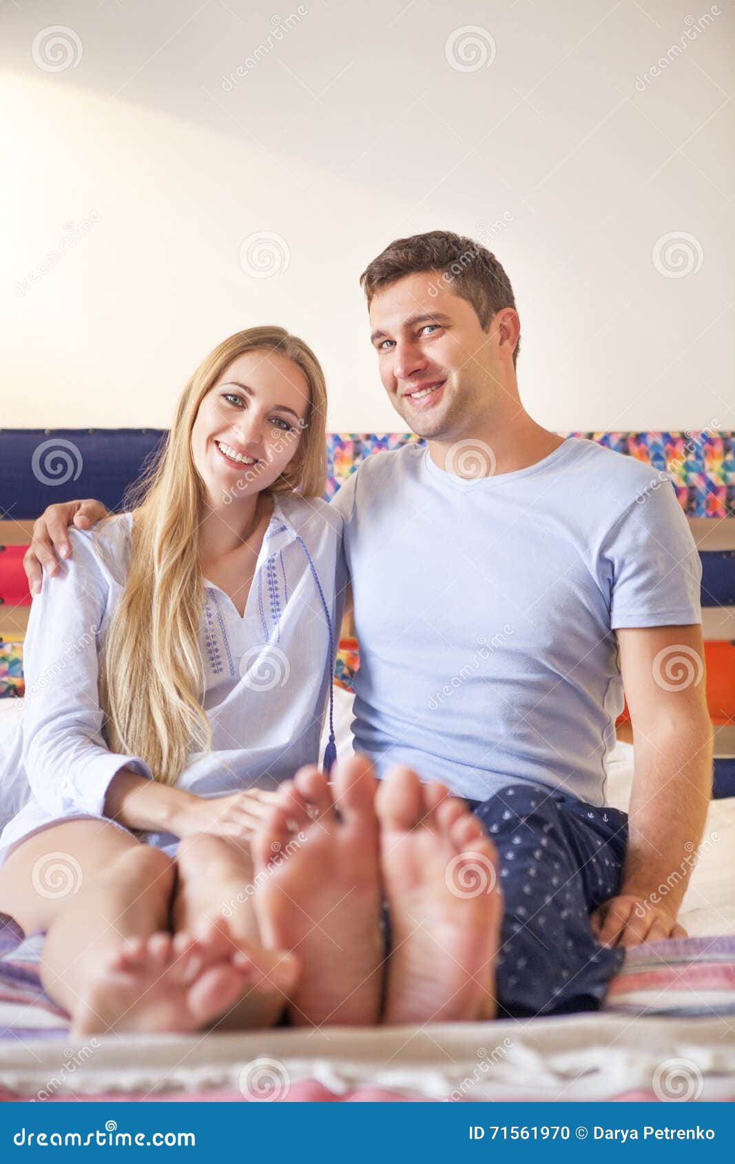 Couple Being Romantic and Passionate in Bed Stock Photo - Image of ...