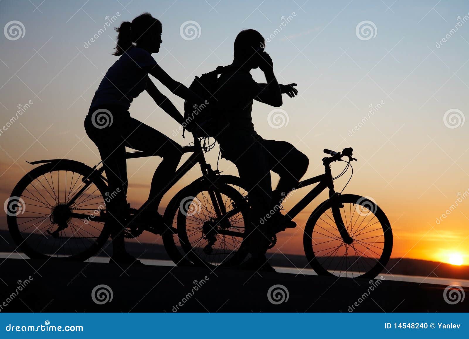 Couple on bicycles stock photo. Image of fitness, coast - 14548240