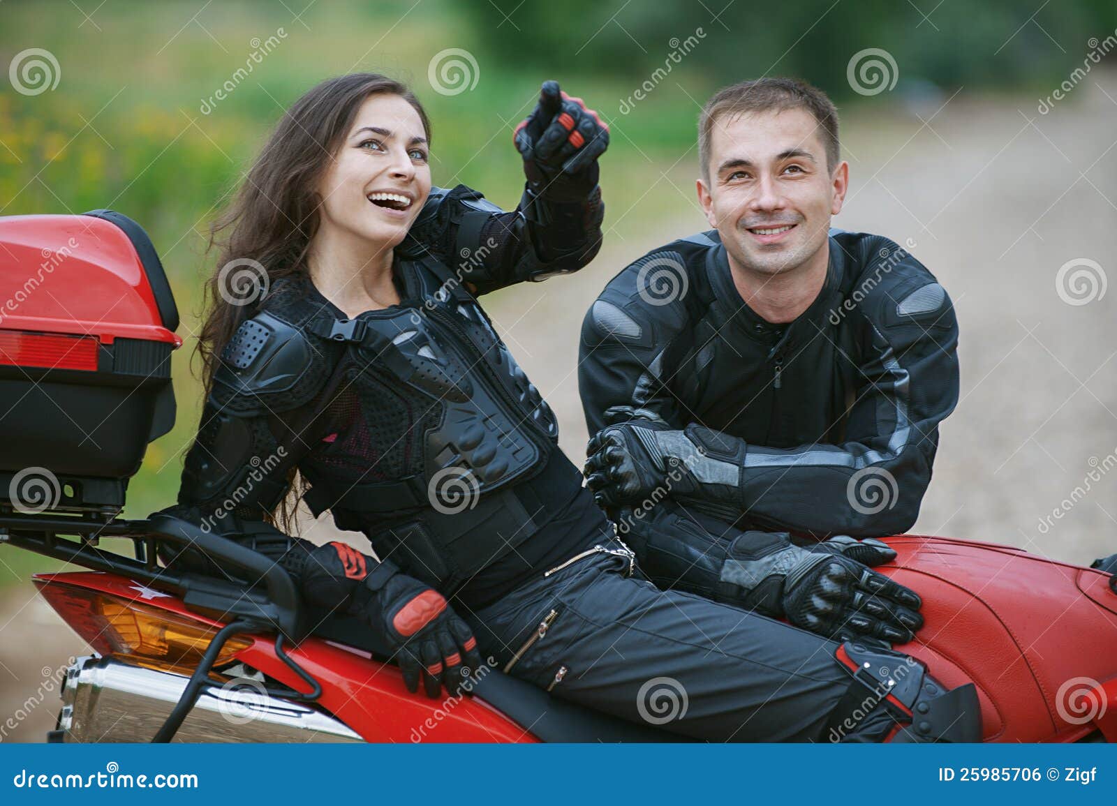 Couple on bike stock photo. Image of motor, bonding, drive - 25985706