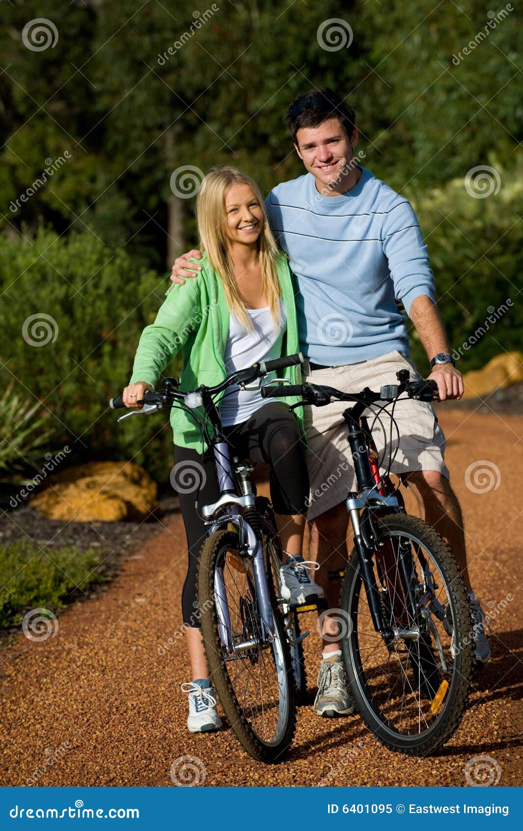 Couple on Bikes stock image. Image of young, fitness, sunshine - 6401095