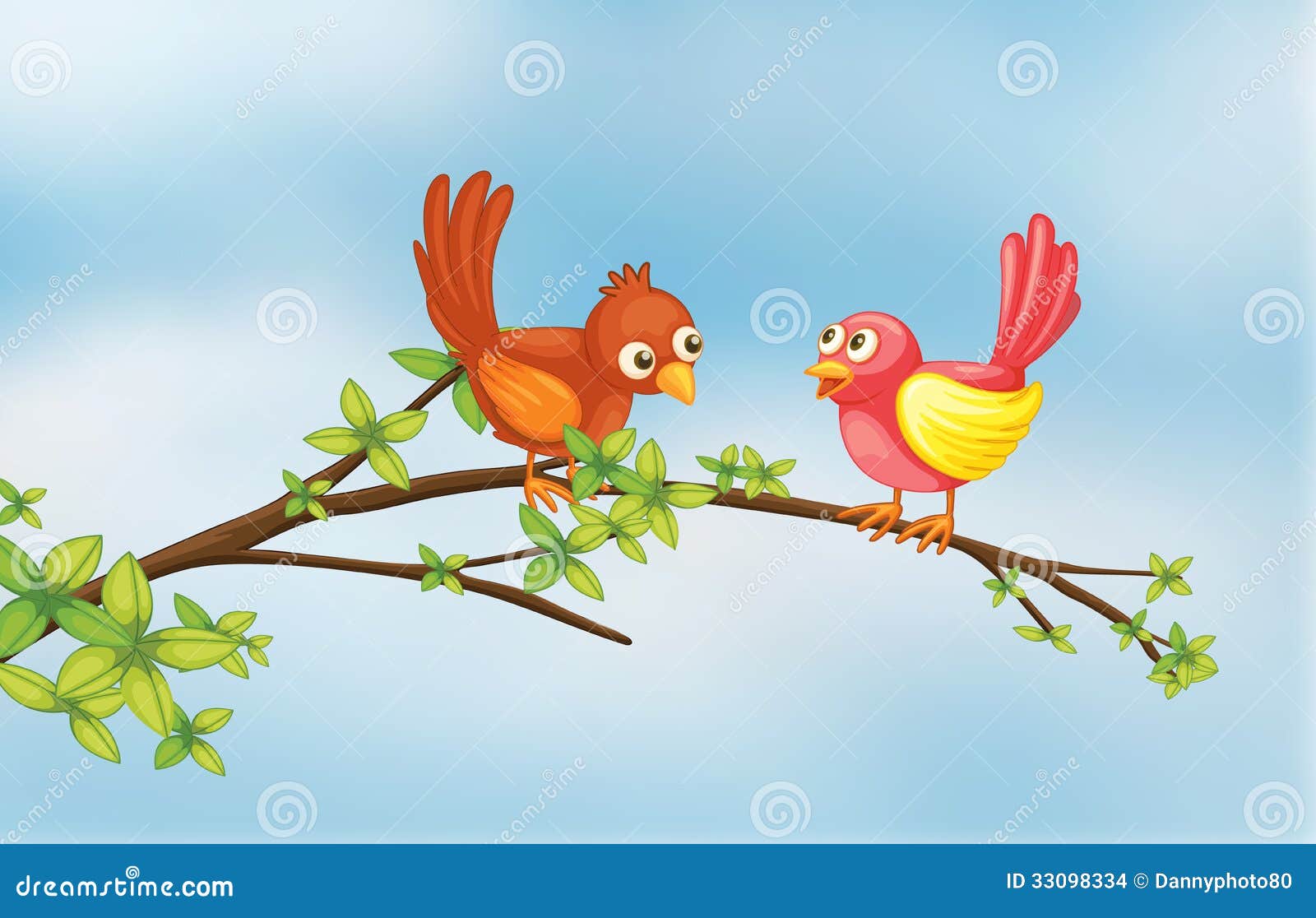 A couple bird stock vector. Illustration of plant, graphic - 33098334