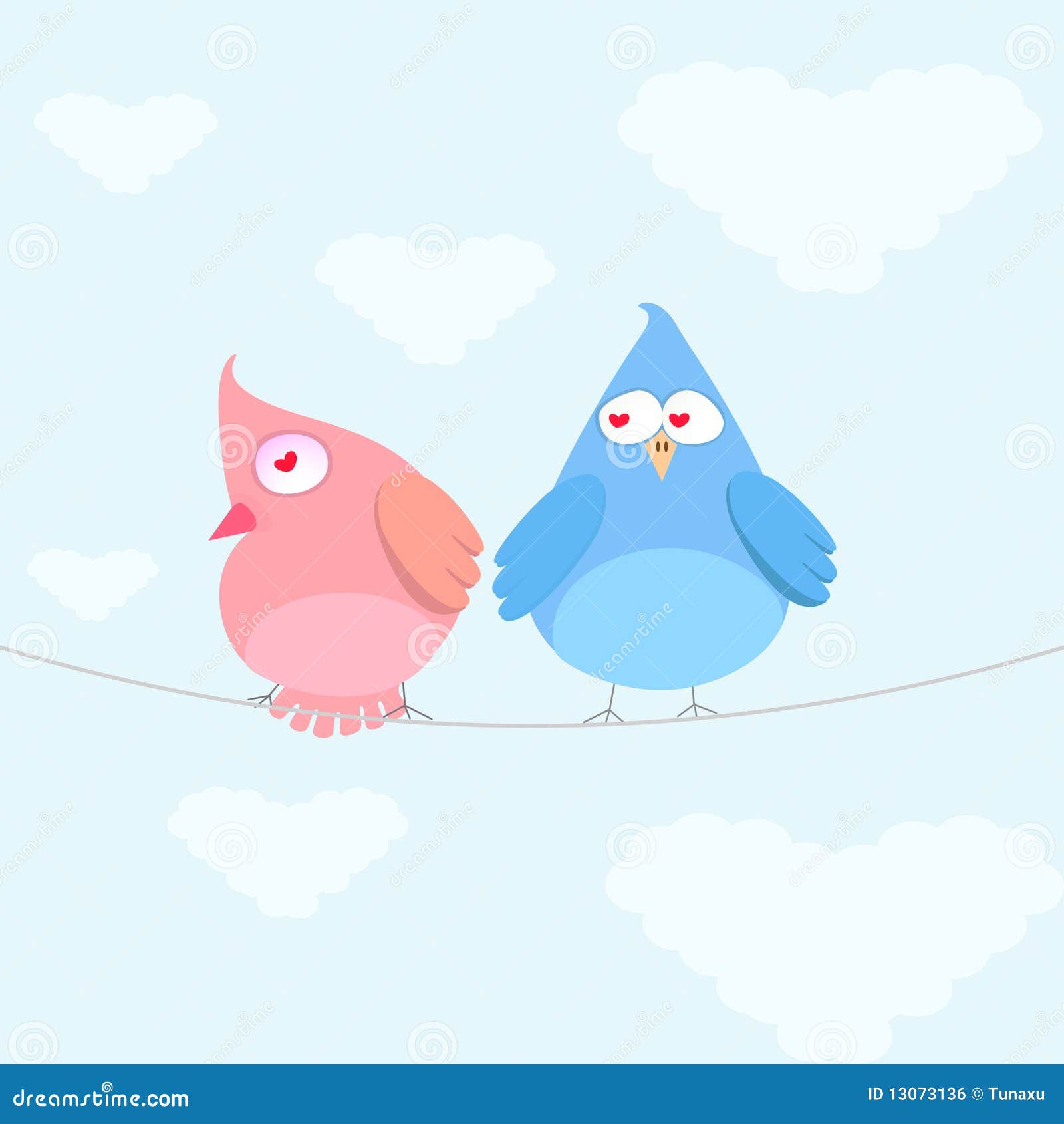 Couple birds stock vector. Illustration of artistic, card - 13073136