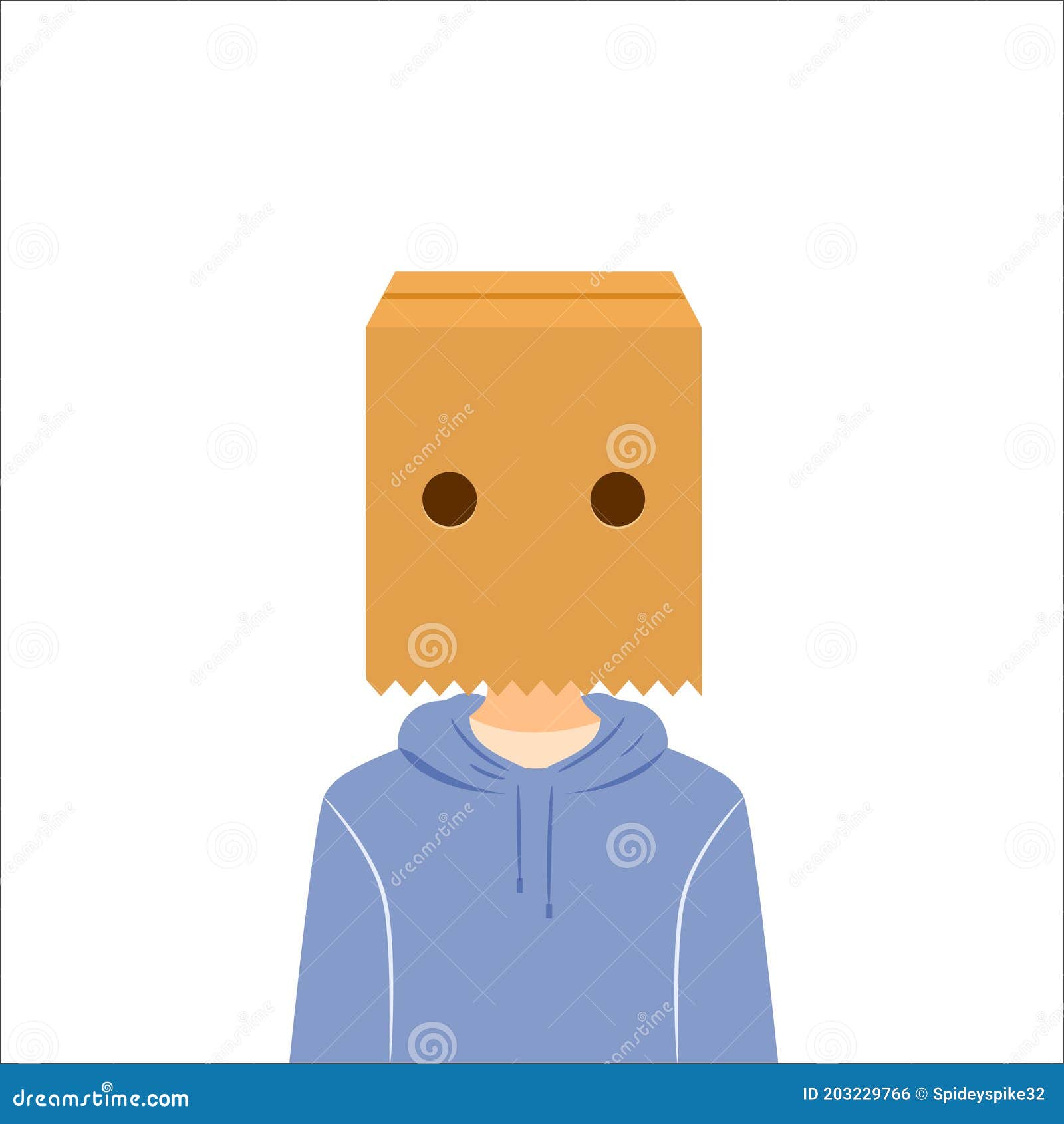 A Couple with Box on the Head. Isolated Vector Illustration Stock ...