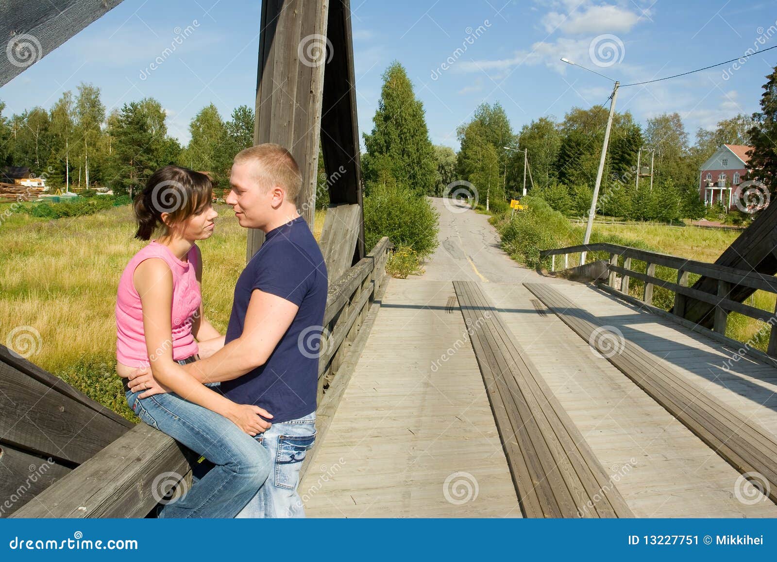 Couple on bridge stock image. Image of countryside, couple - 13227751