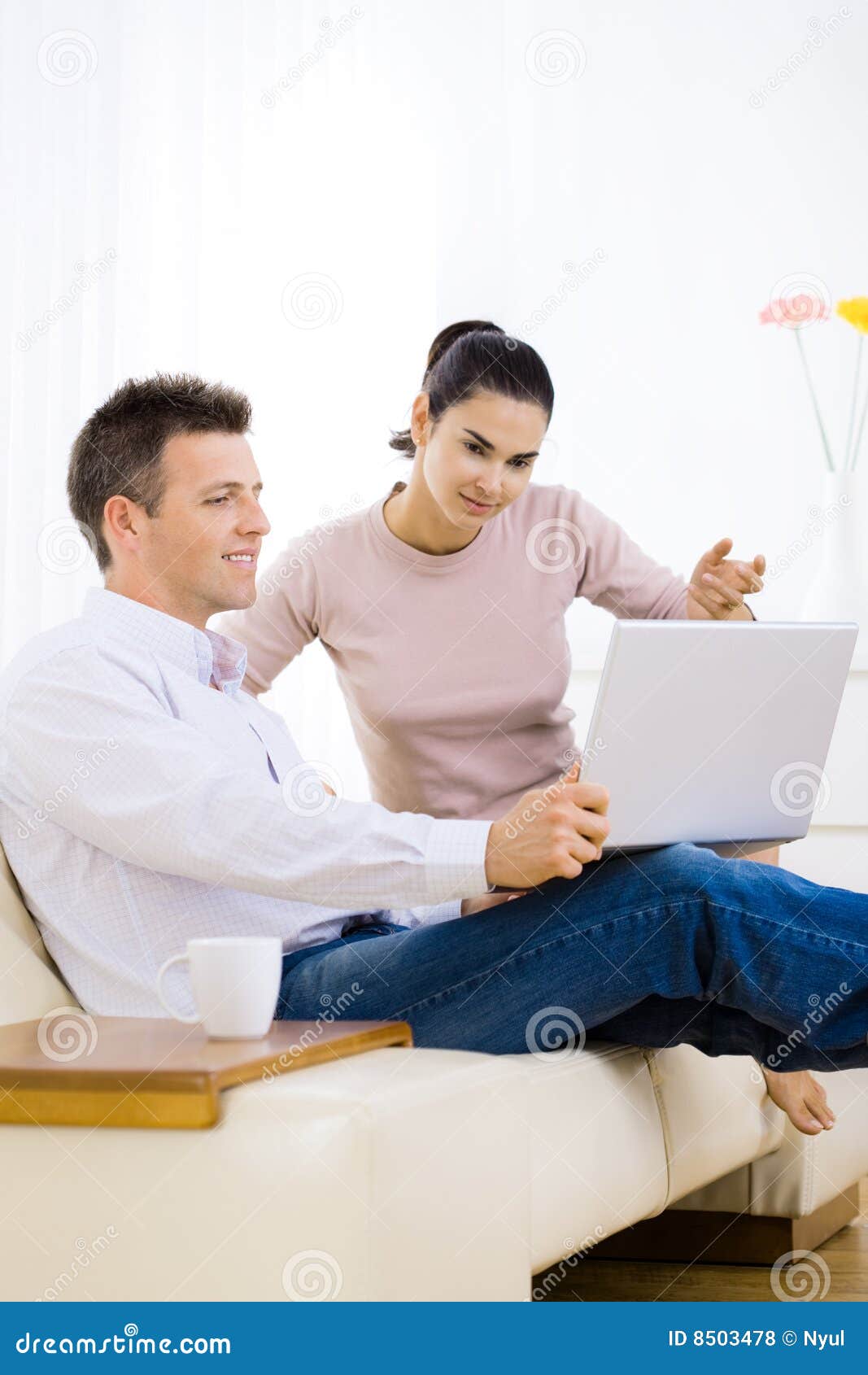 Couple browsing internet stock photo. Image of connectivity - 8503478