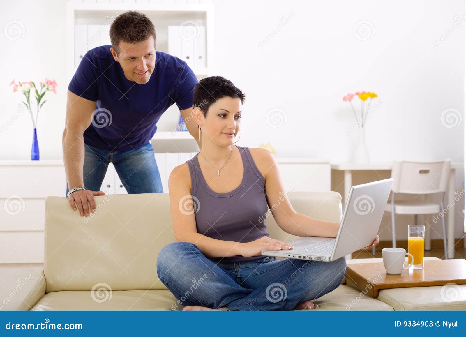 Couple browsing internet stock image. Image of email, computer - 9334903